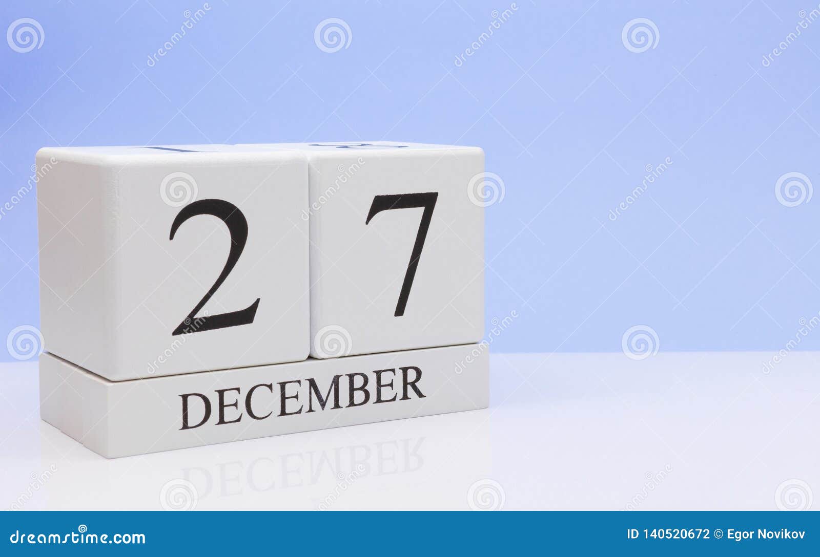 December 27st. Day 27 of Month, daily Calendar on White Table with ...