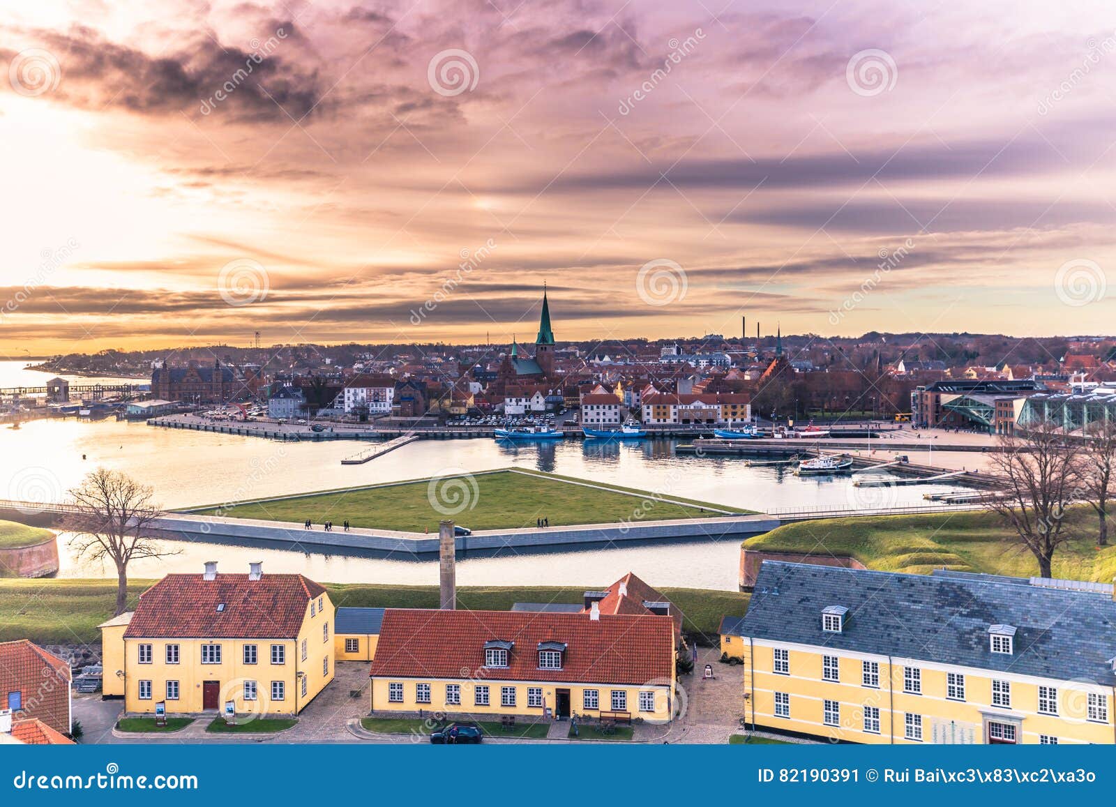 December 03, 2016: Sunset in Helsingor, Denmark Stock Image - Image of ...