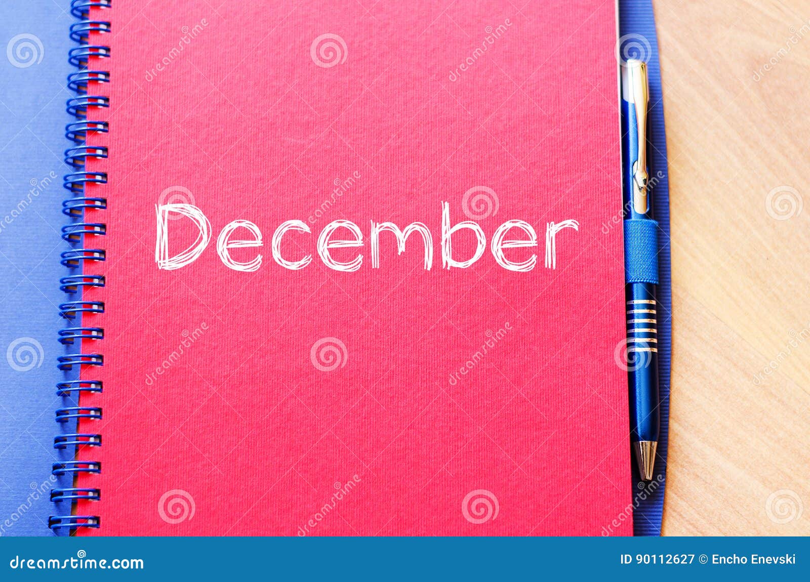 December Text Concept on Notebook Stock Image - Image of table, project ...