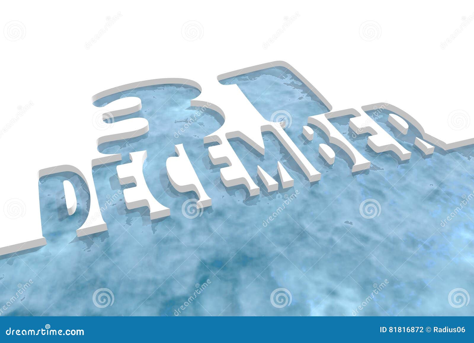 31 December Text Cutout in Ice Stock Illustration - Illustration of ...