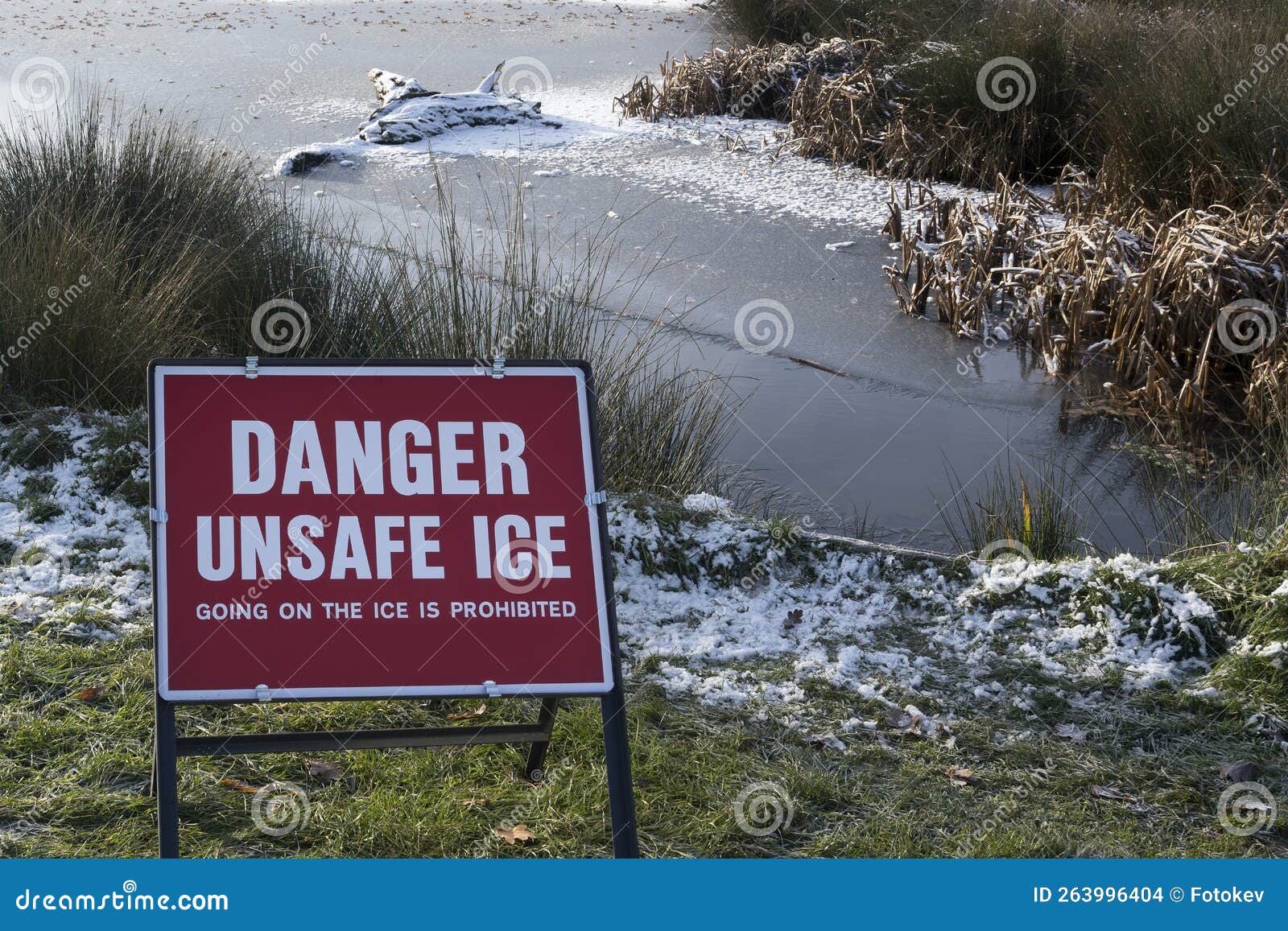 Danger unsafe ice stock photo. Image of cold, cracked - 263996404