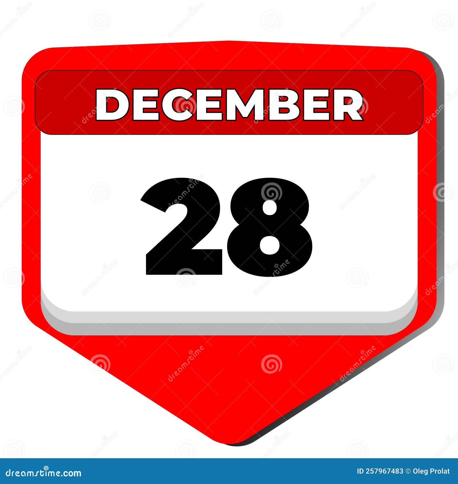 28 December Vector Icon Calendar Day. 28 Date of December. Twenty ...