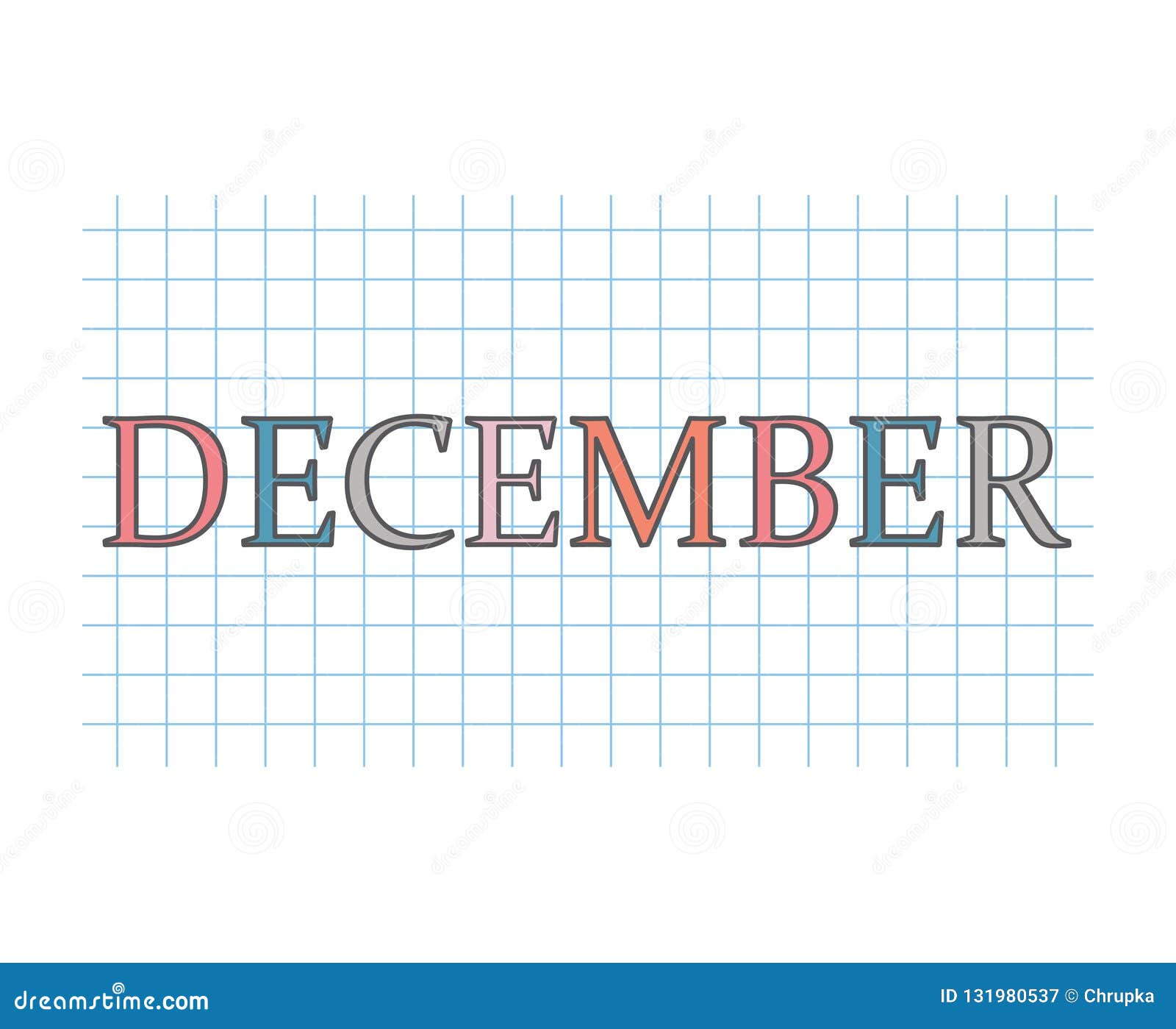 December Word on Checkered Paper Texture Stock Vector - Illustration of ...