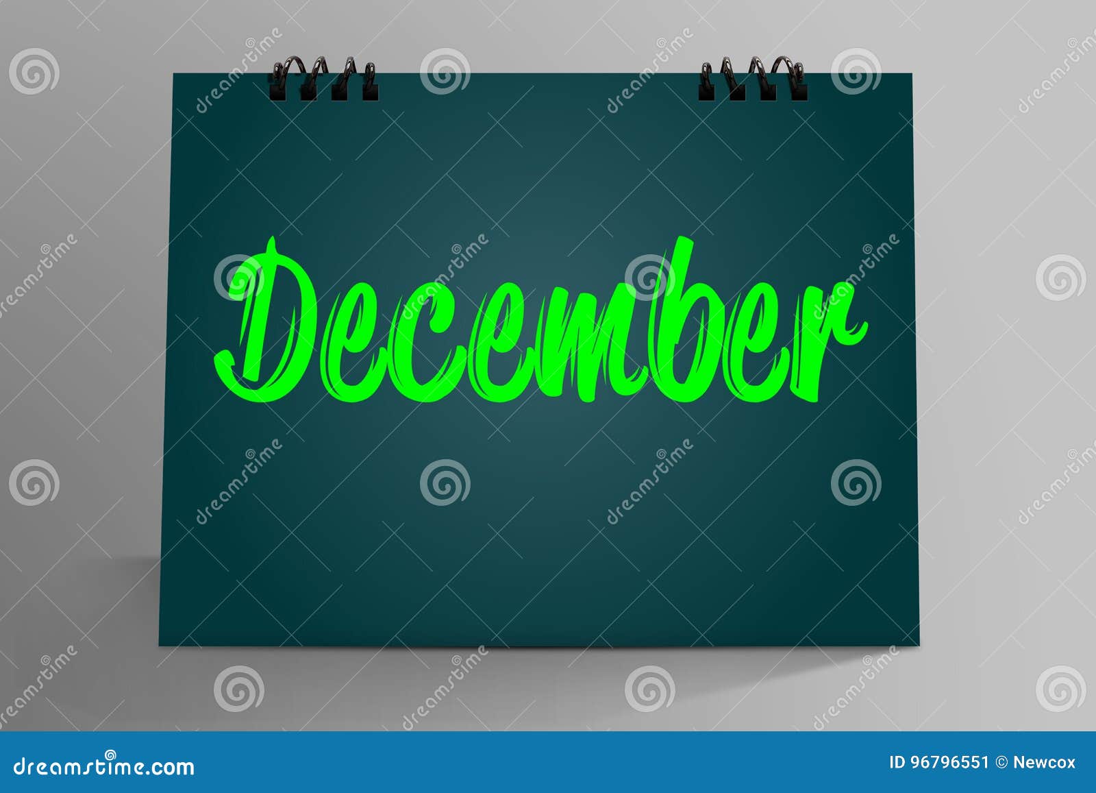 December Written in Desktop Calendar Stock Illustration - Illustration ...