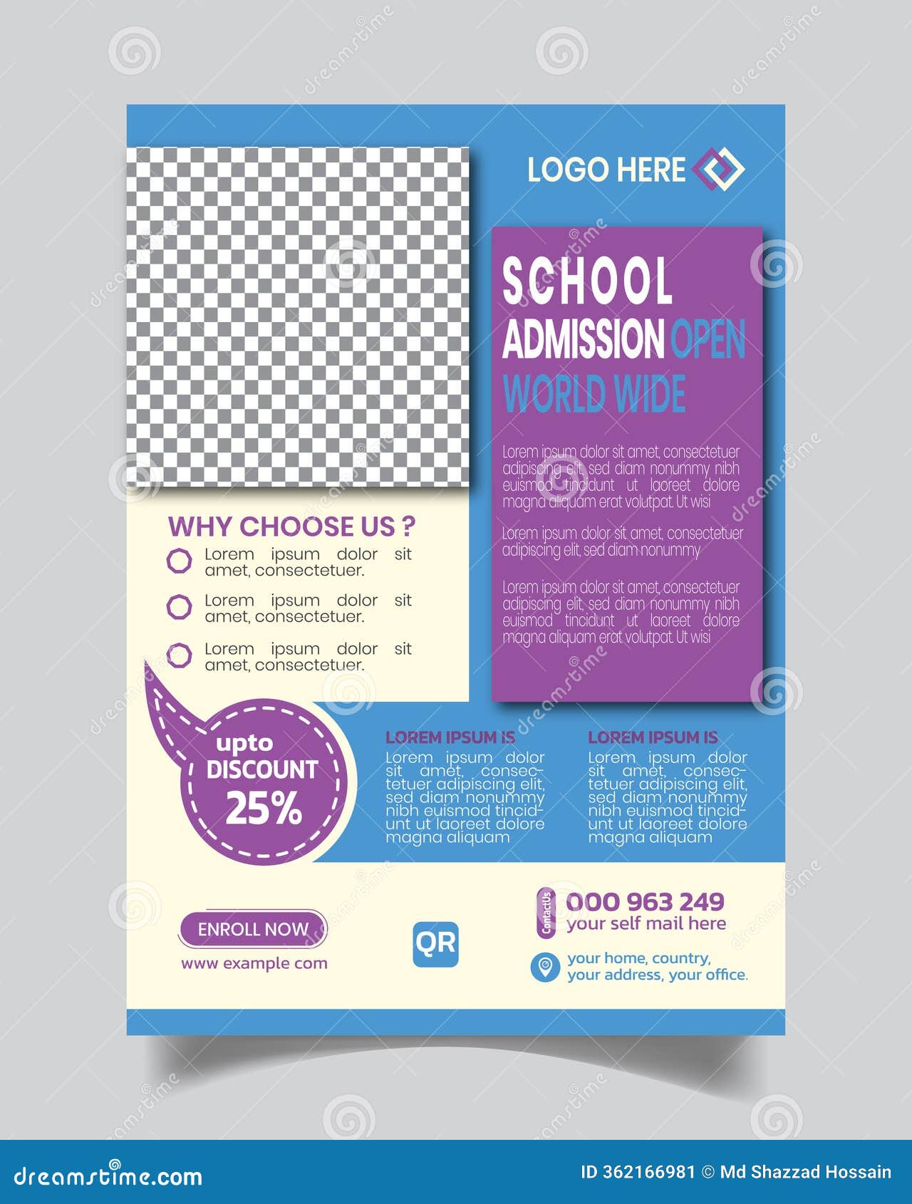 Admission Flyer Template. Kids Back To School Education Flyer, Brochure ...