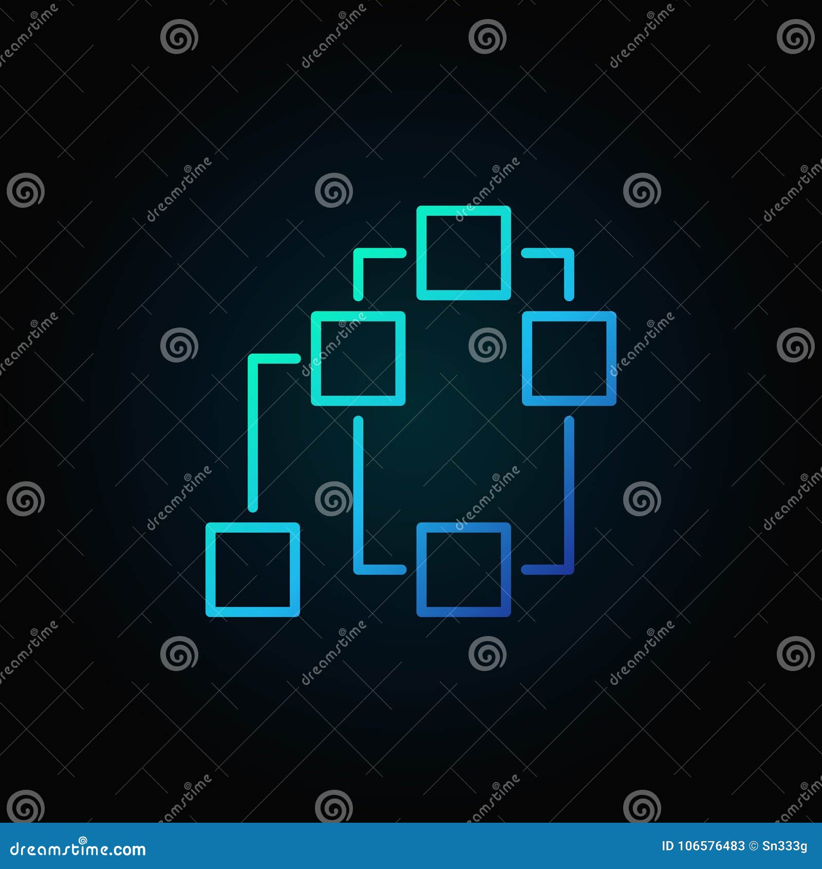 Decentralization or Blockchain Blue Vector Icon Stock Vector ...