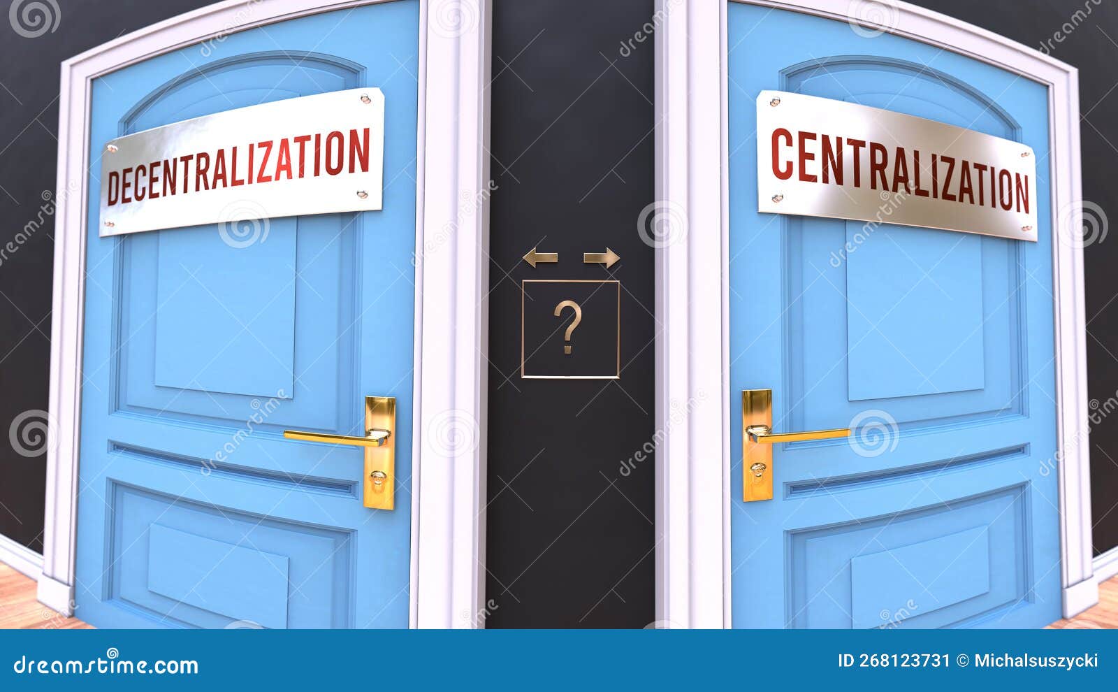 Decentralization And Centralization As A Choice, Pictured As Words ...
