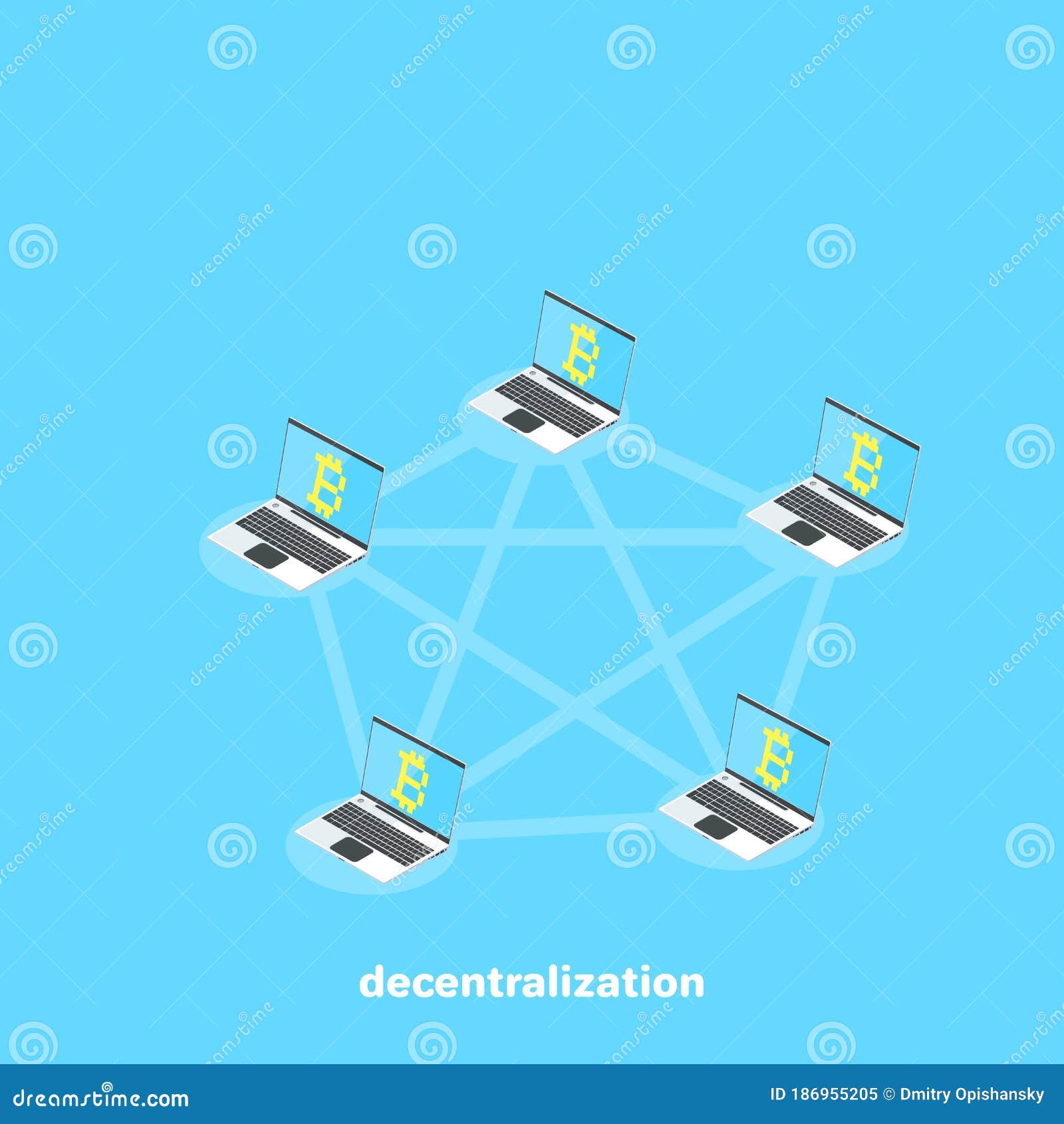 Decentralization 1 stock vector. Illustration of transaction - 186955205