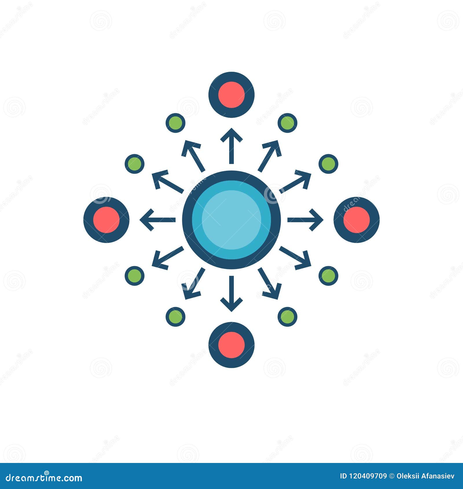 Decentralization Flat Vector Icon Stock Vector - Illustration of line ...