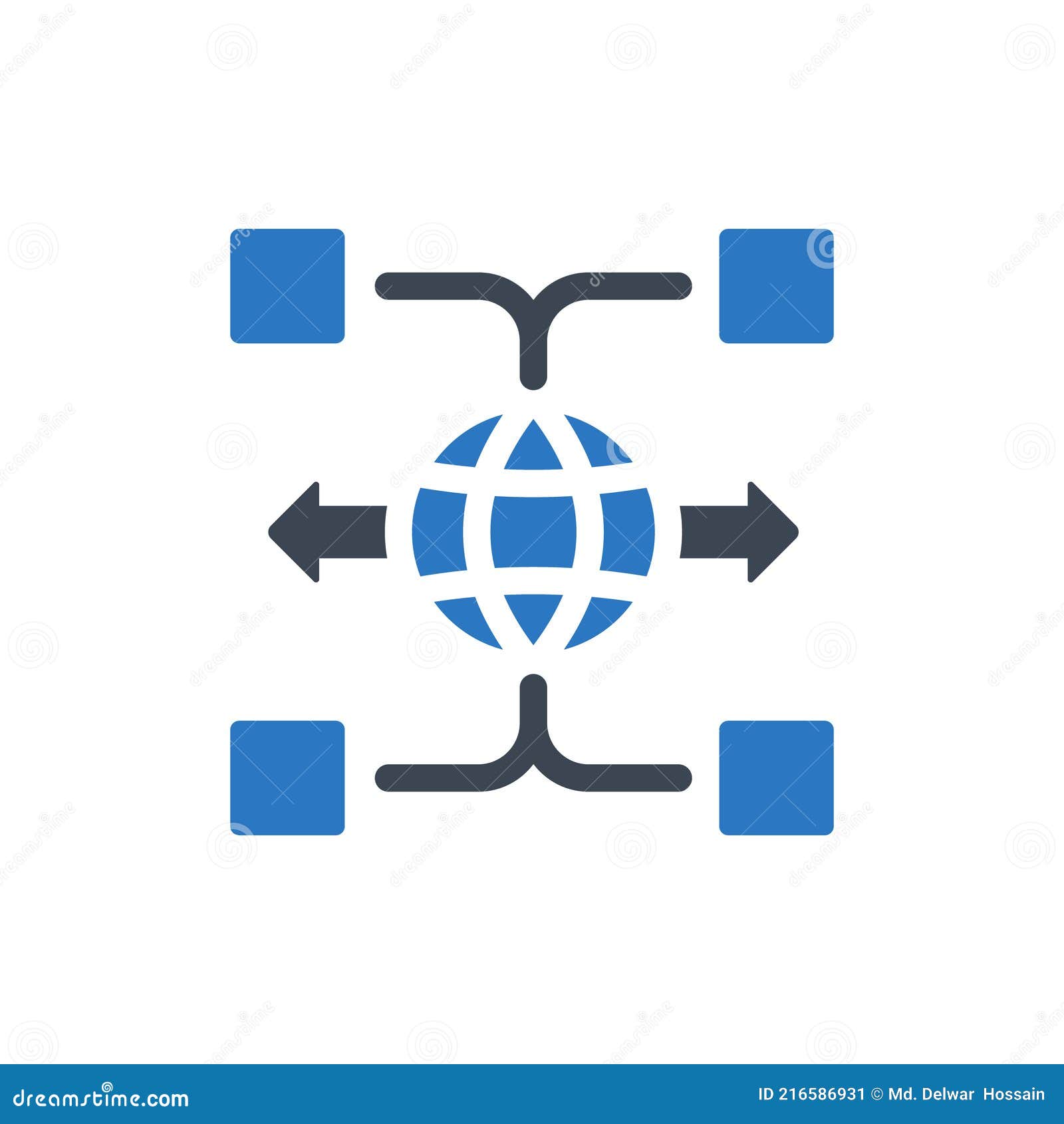 Decentralization icon stock vector. Illustration of affiliation - 216586931