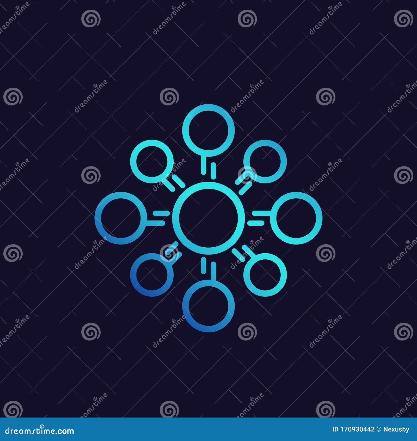 Decentralization, Compound Structure Icon Vector Illustration ... Decentralization, Compound Structure Icon Vector Illustration ...