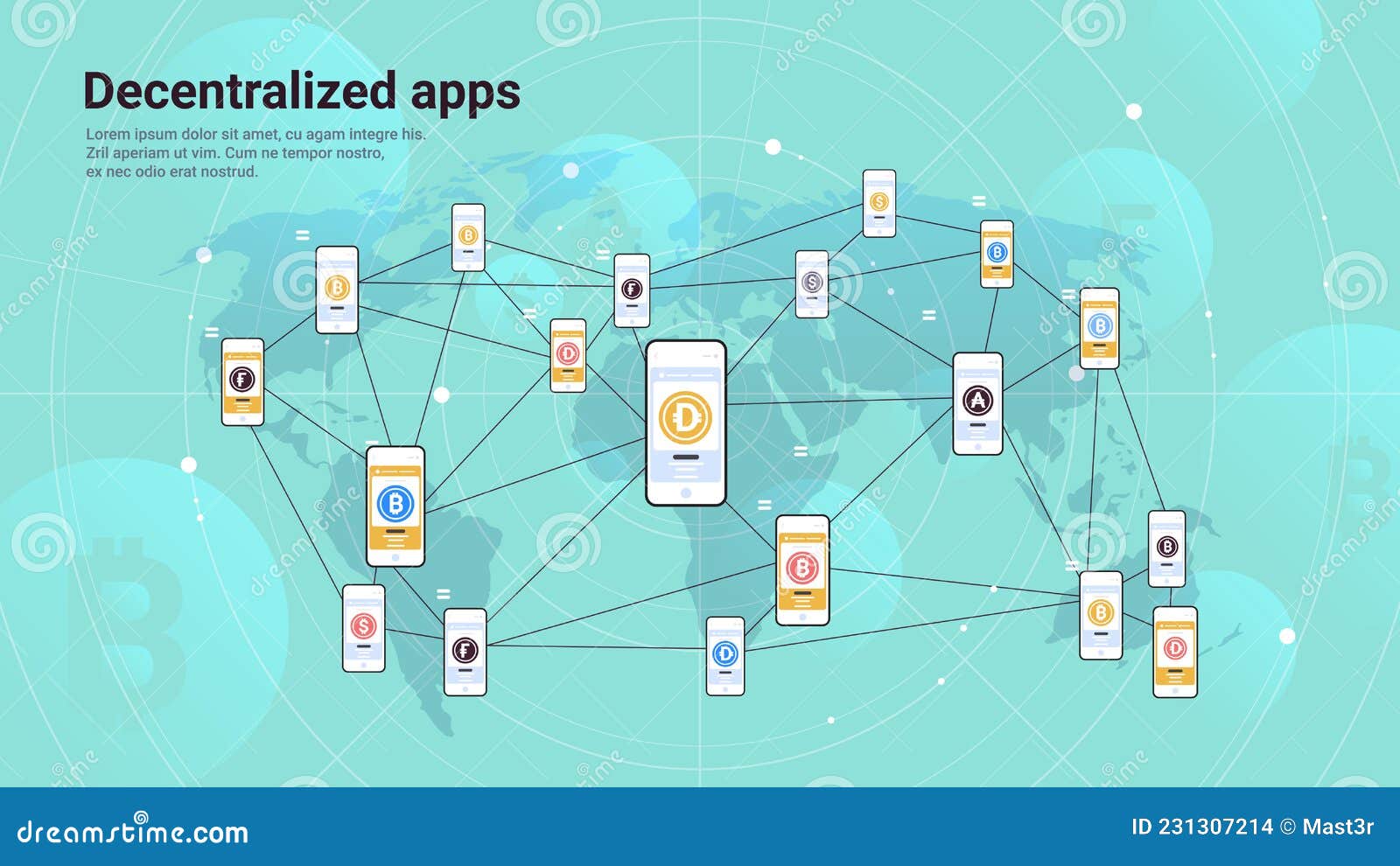 Decentralized Apps on Smartphone Screens Cryptocurrency and Blockchain ...