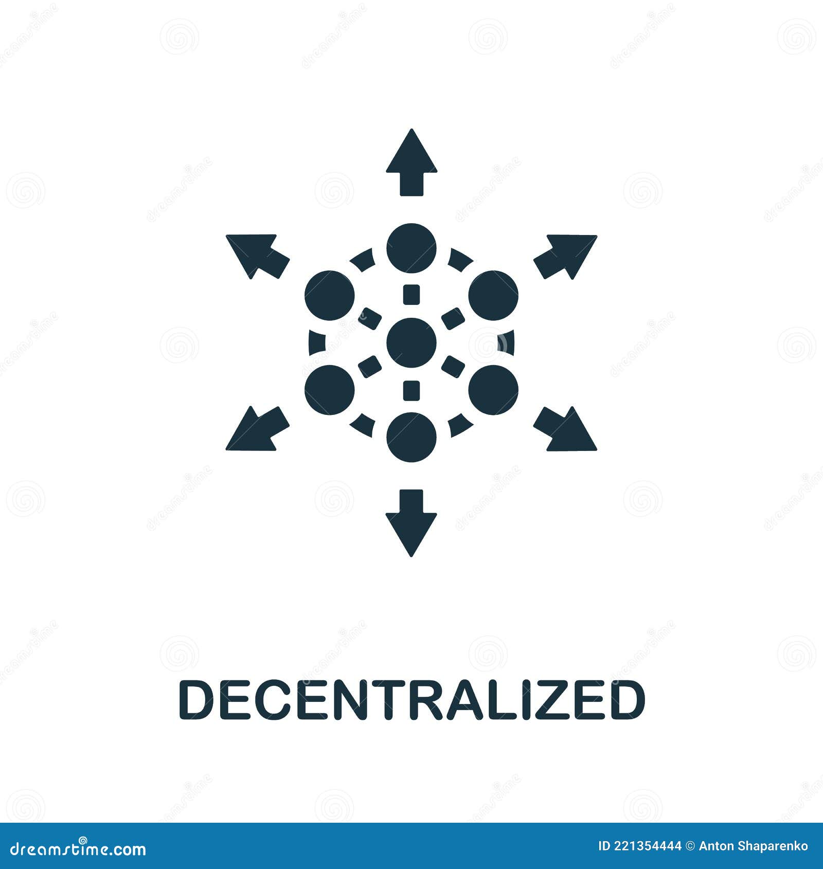 Decentralized Icon. Simple Creative Element. Filled Monochrome ...