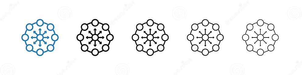 Decentralized Icon Vector Set on White Background Stock Vector ...