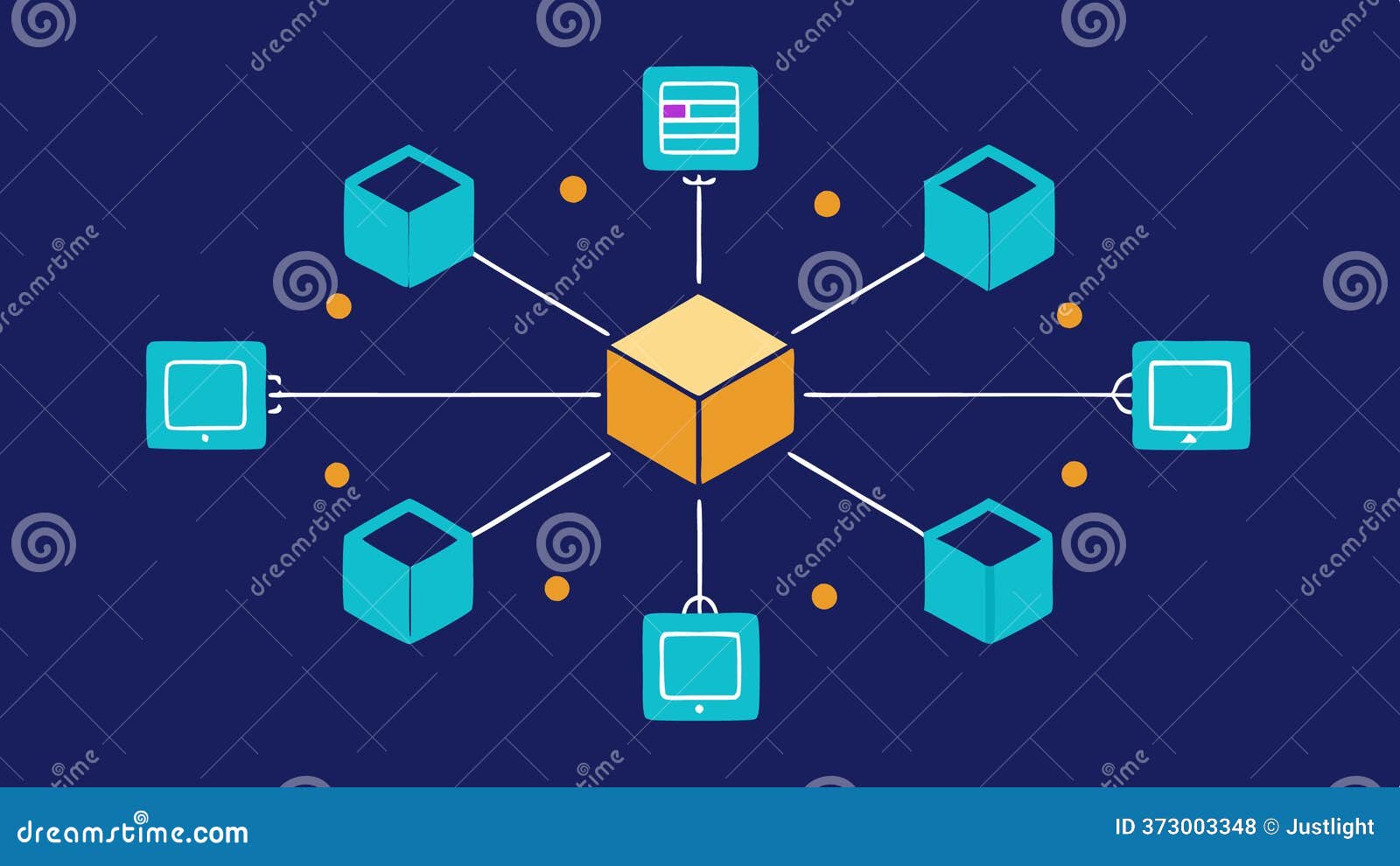 Decentralization, Decentralized System Icon Vector Illustration ...