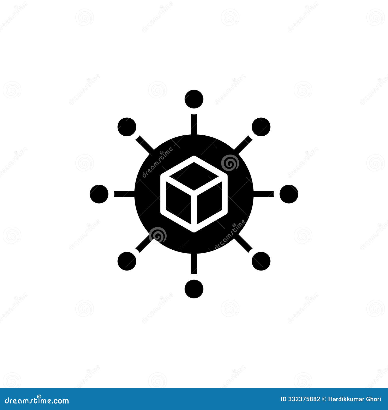 Decentralized Line Icon Isolated on White Background Stock Vector ...