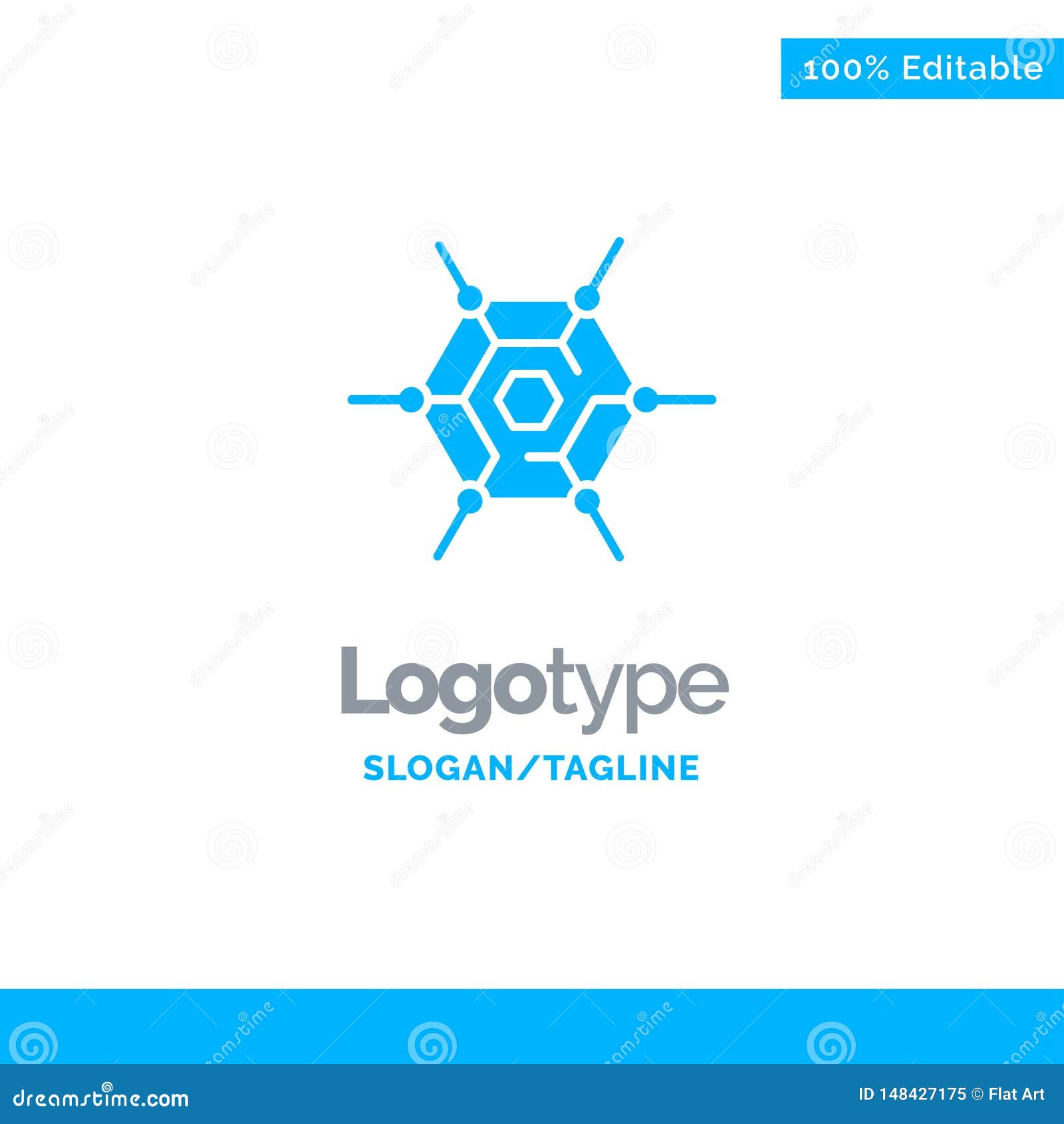 Decentralized, Network, Technology Blue Solid Logo Template. Place for ...