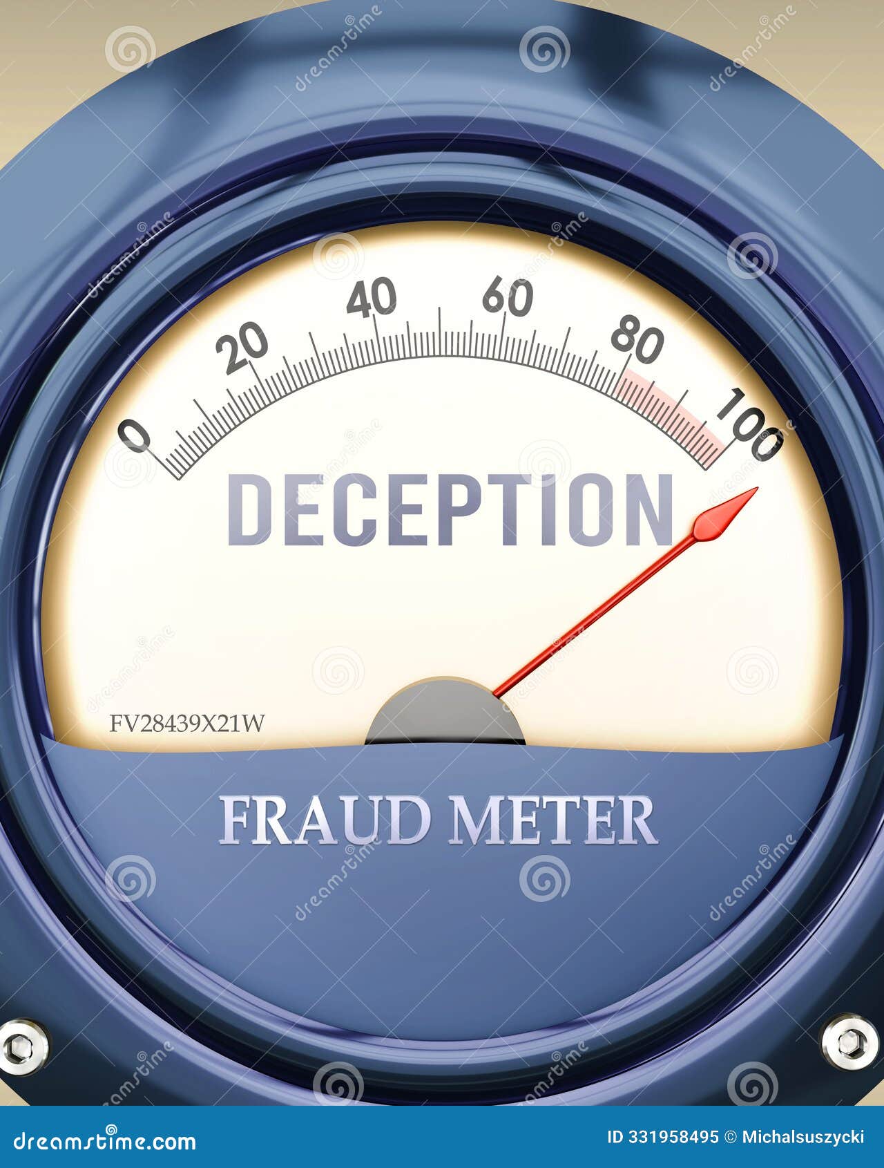 Deception and Fraud Meter that is Hitting a Full Scale, Showing a Very ...