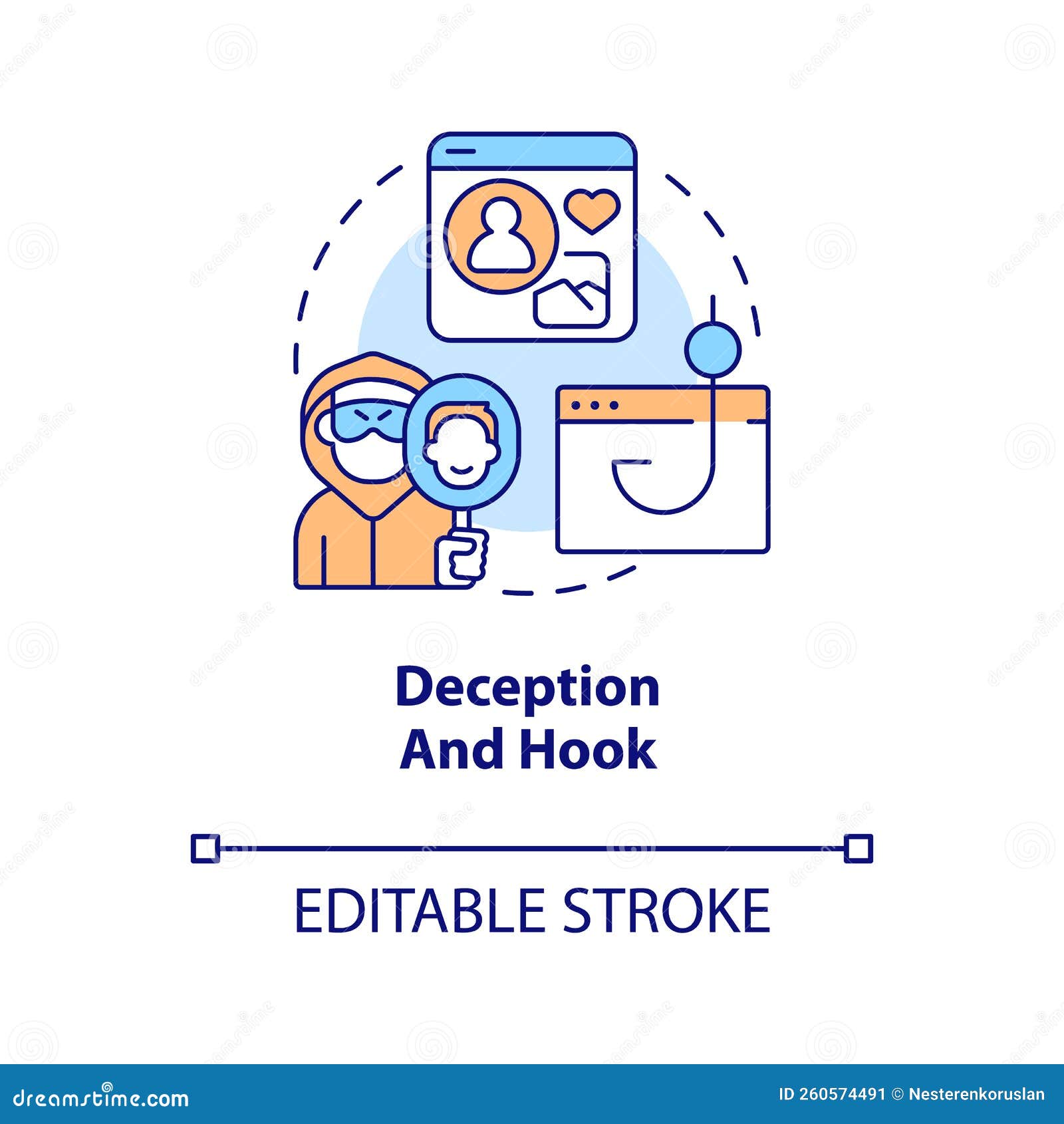 Deception and Hook Concept Icon Stock Vector - Illustration of abstract ...