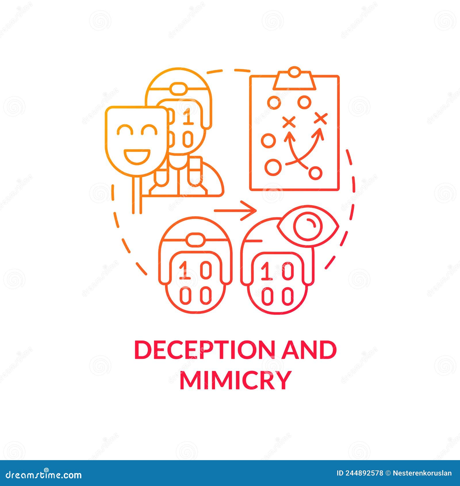 Military Deception Red Concept Icon Cartoon Vector | CartoonDealer.com ...