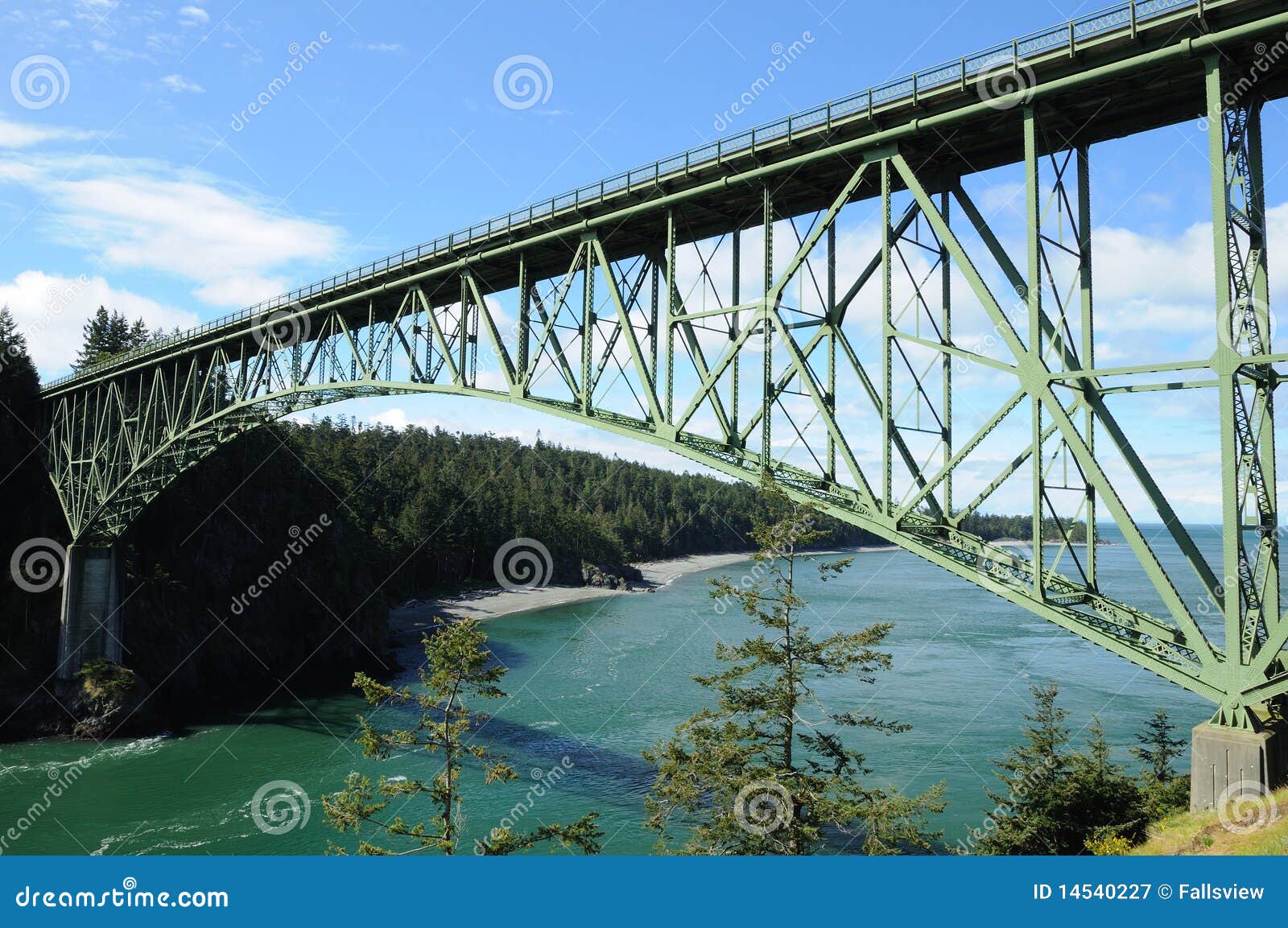 Deception pass bridge stock image. Image of island, nature - 14540227
