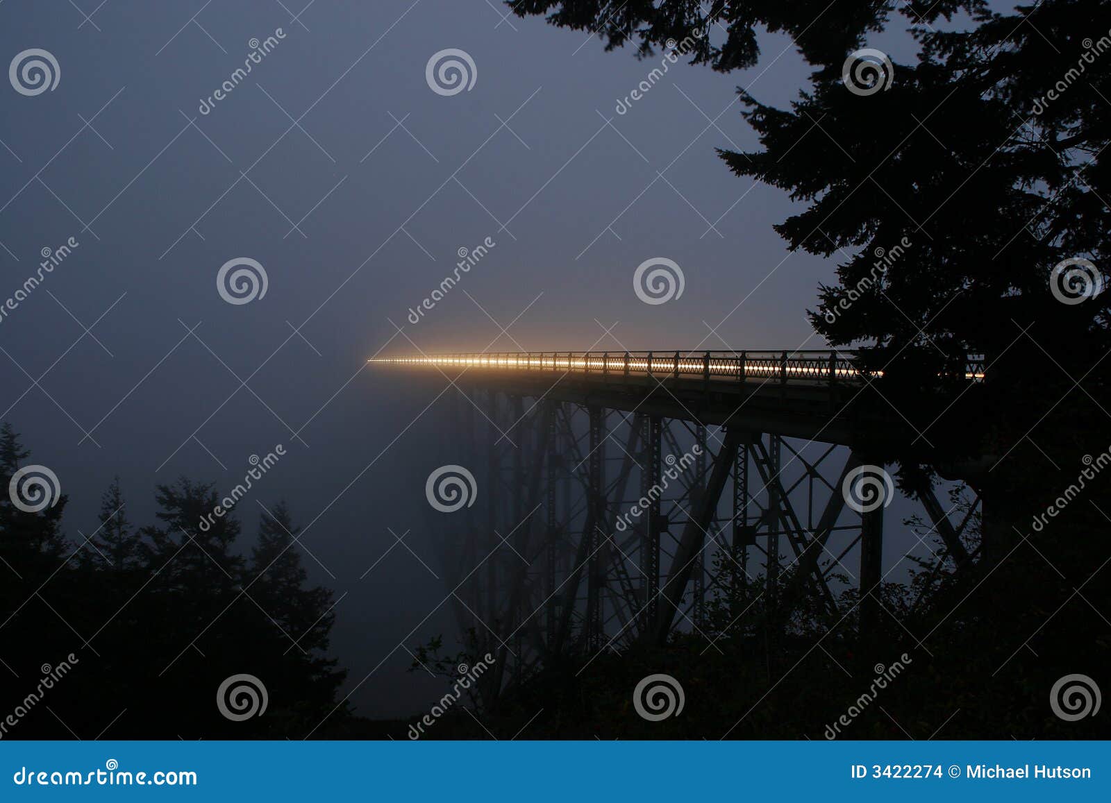 Deception Pass Bridge at Night Stock Photo - Image of island, night ...