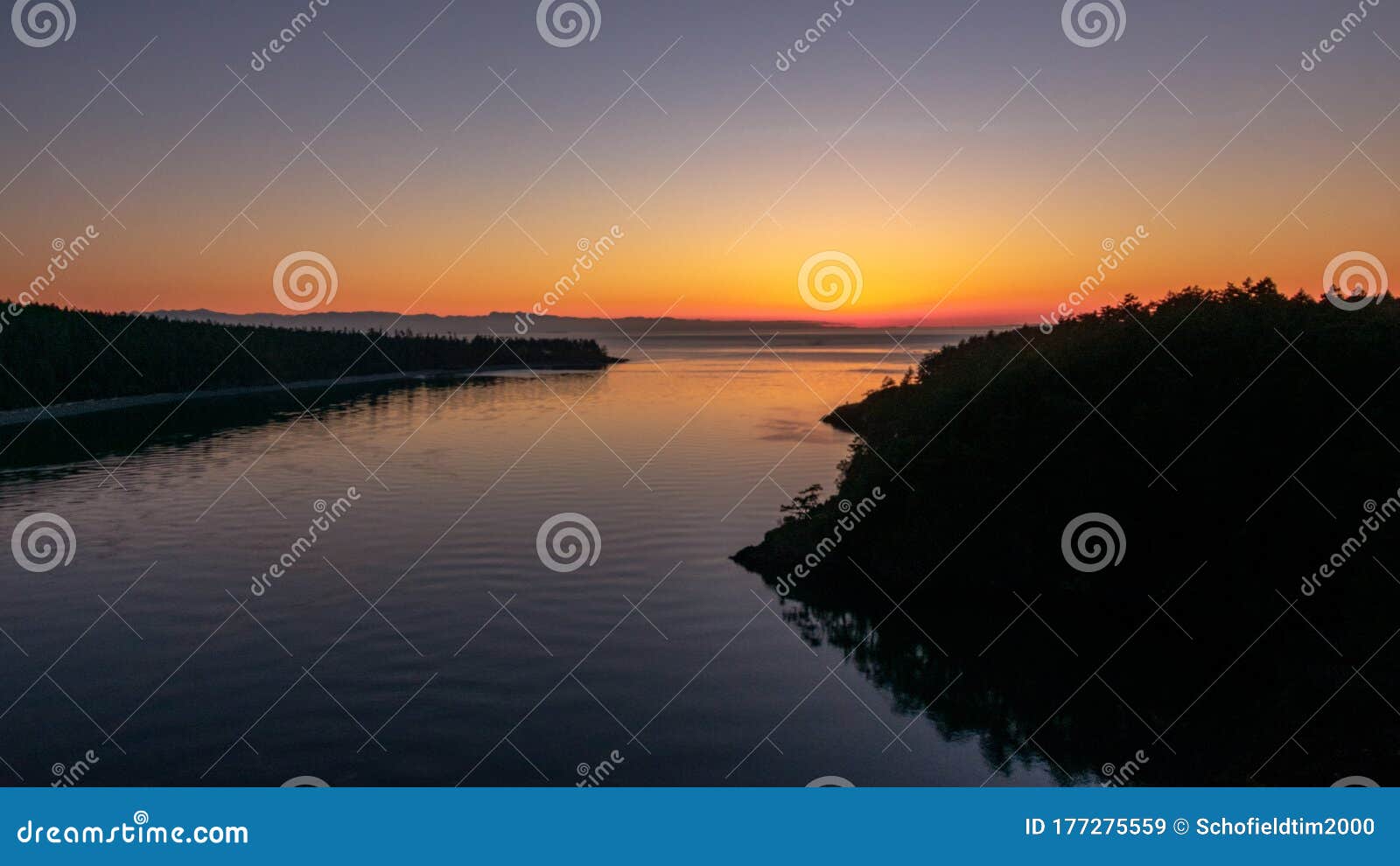 Deception Pass Sunset stock image. Image of quiet, outdoor - 177275559