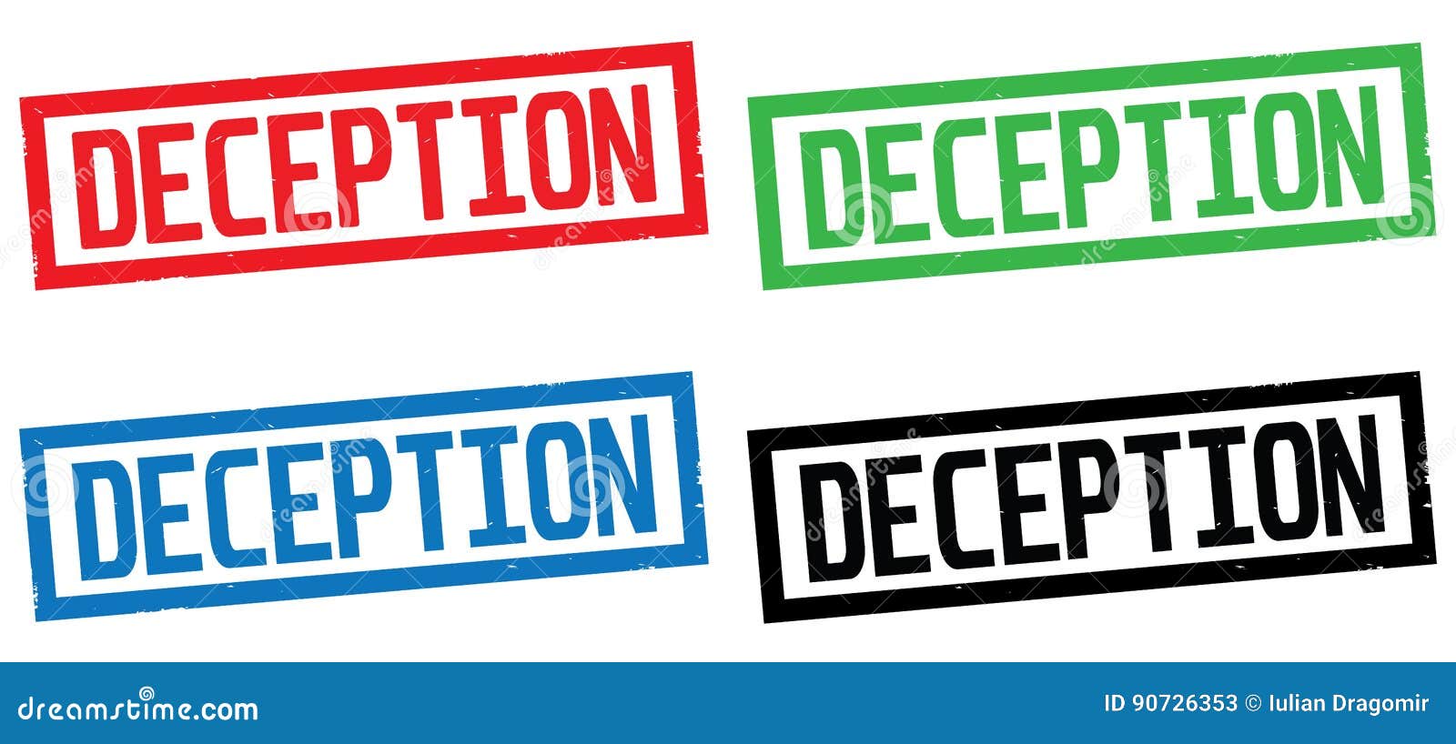 DECEPTION Text, on Rectangle Border Stamp Sign. Stock Illustration ...
