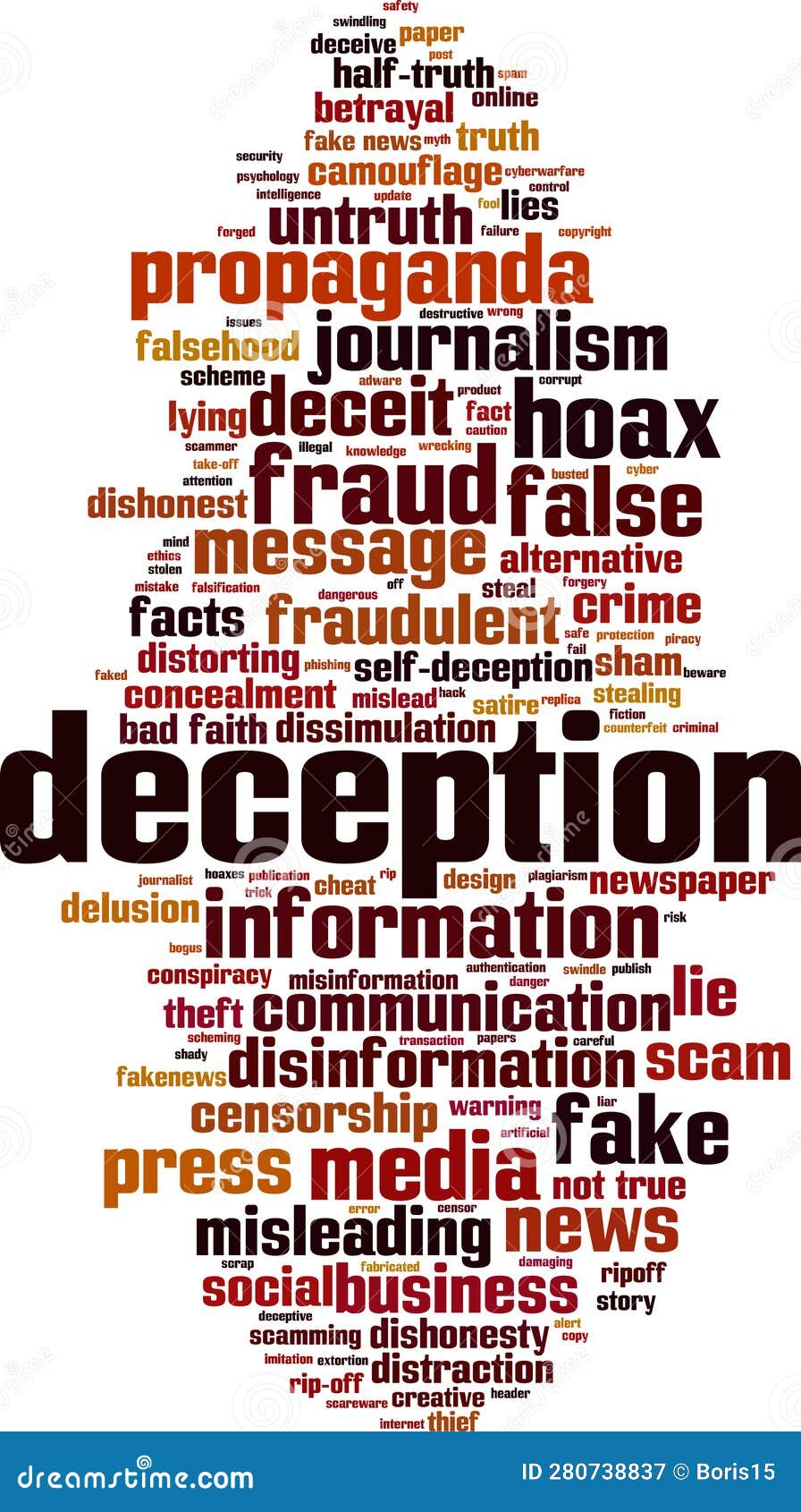 Deception word cloud stock vector. Illustration of distorting - 280738837