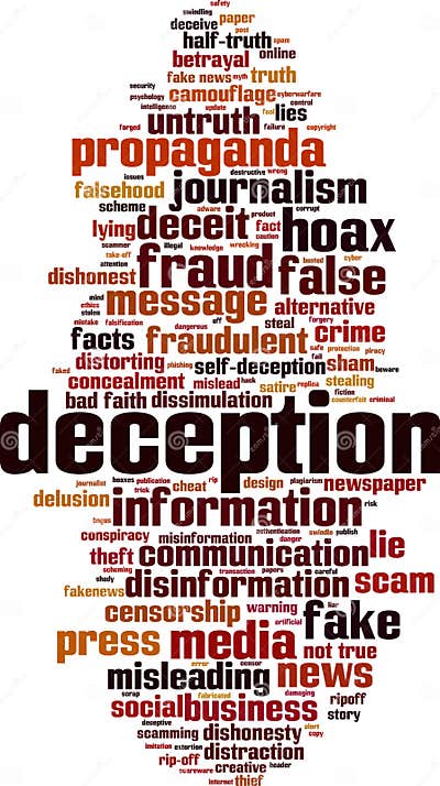 Deception word cloud stock vector. Illustration of distorting - 280738837