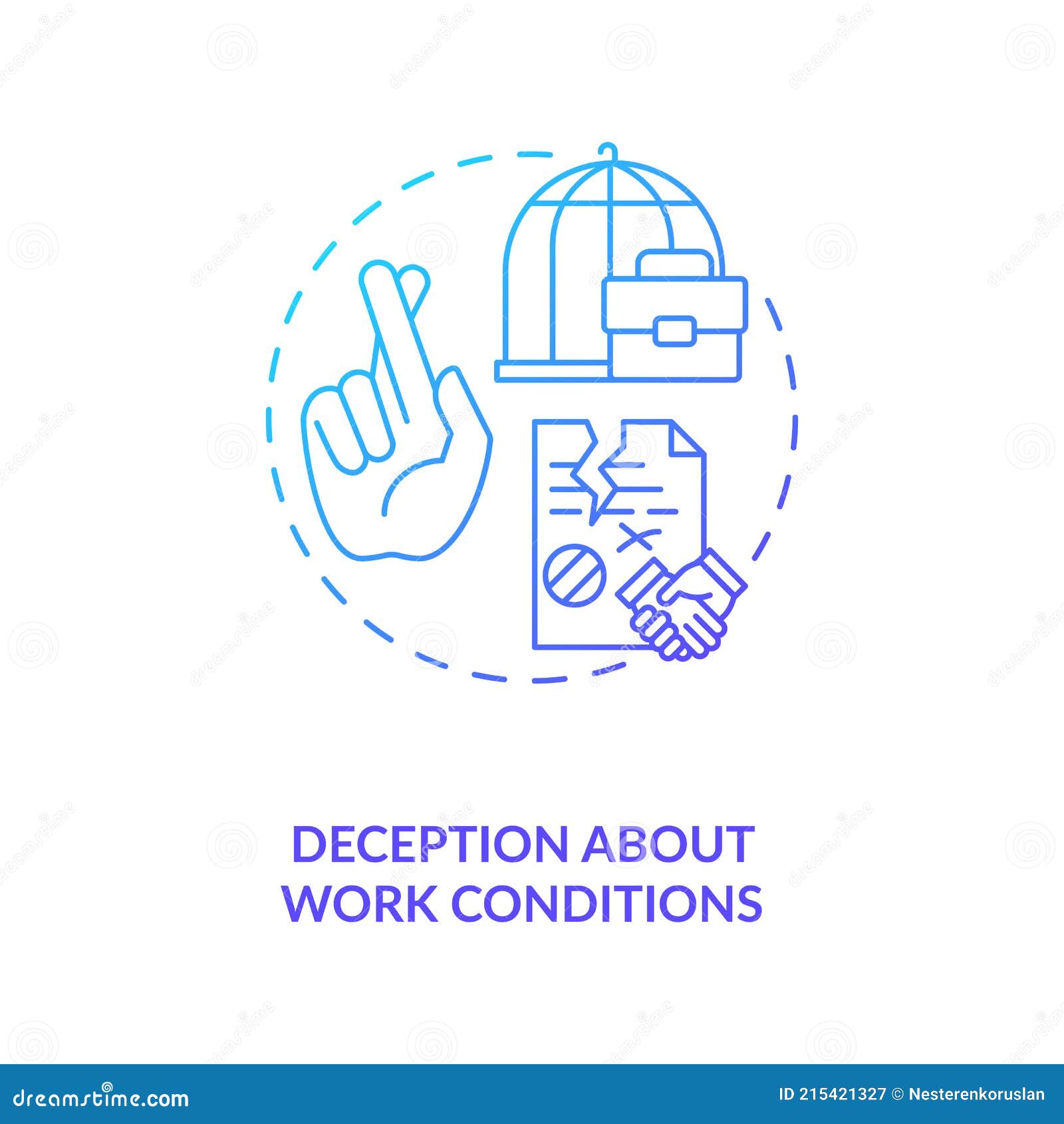 Deception about Work Conditions Blue Gradient Concept Icon Stock Vector ...
