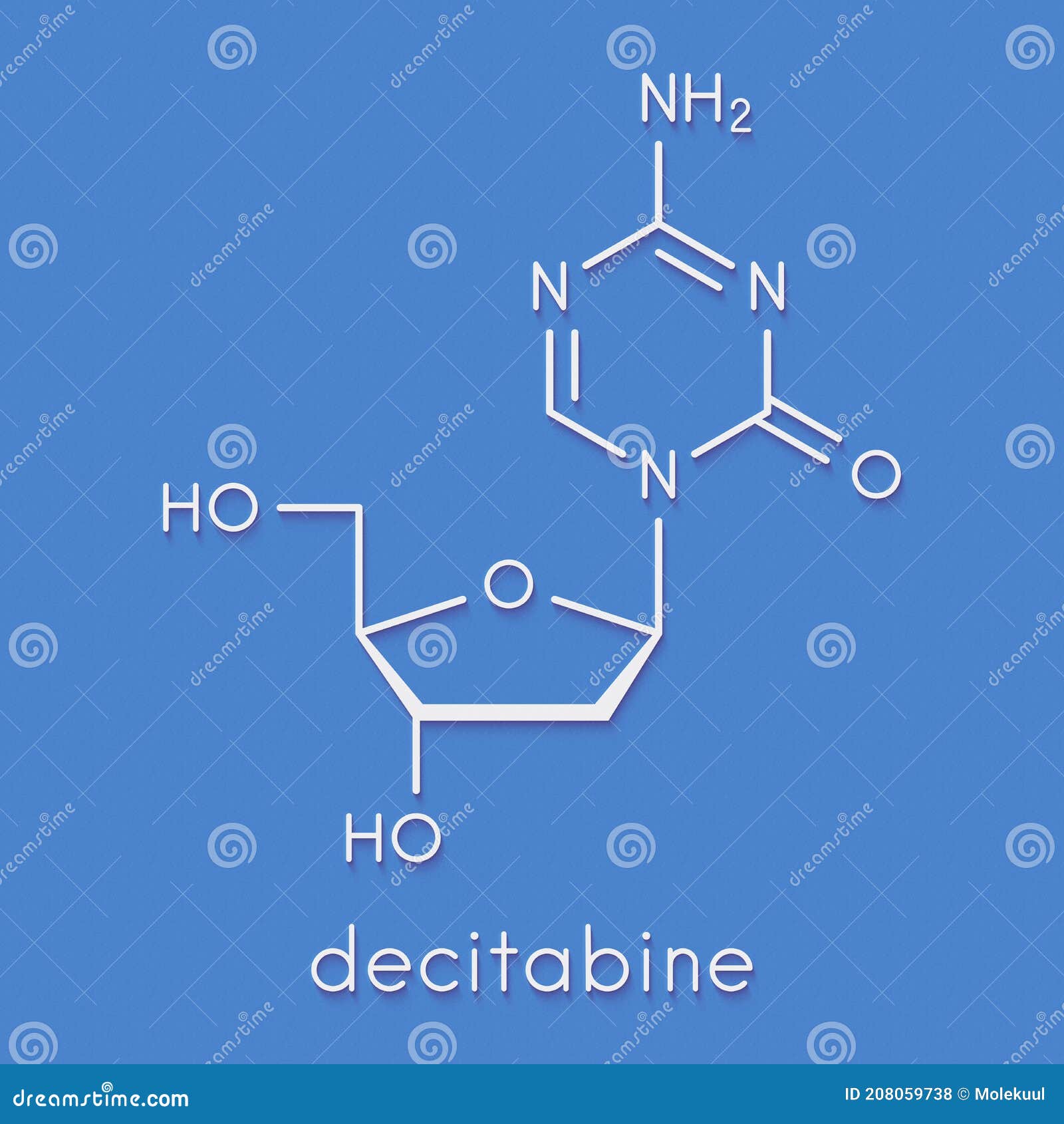 Decibatine Drug Molecule. 3D Rendering. Atoms Are Represented As ...