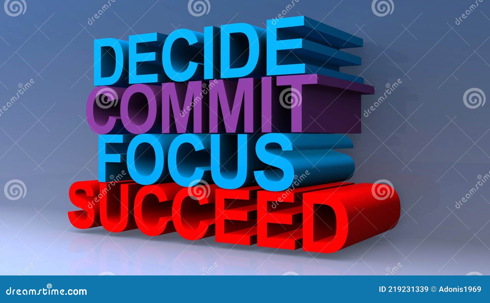 Decide Commit Focus Succeed on Blue Stock Illustration - Illustration ... Decide Commit Focus Succeed on Blue Stock Illustration - Illustration ...