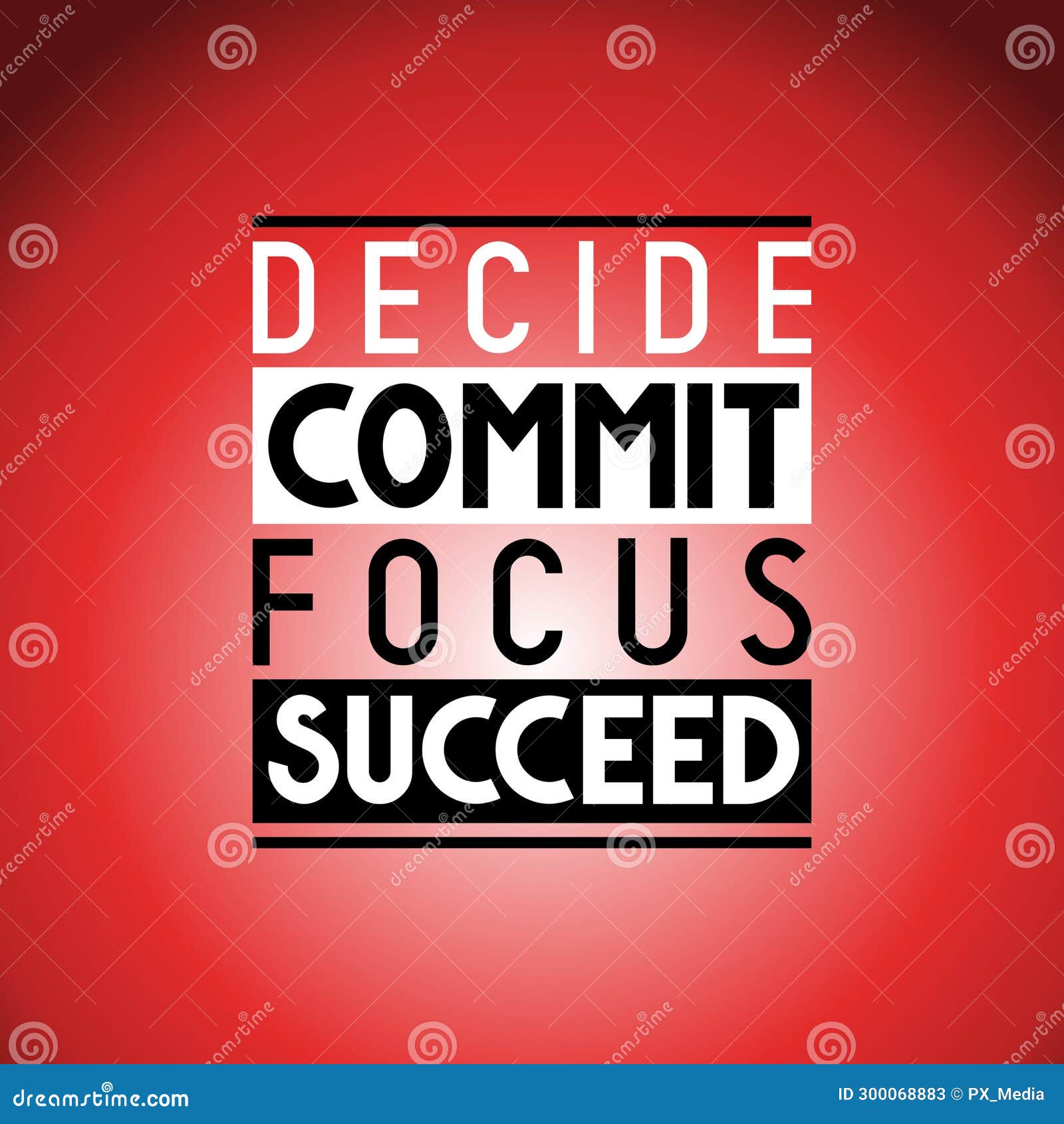 Decide. Commit. Focus. Succeed. Inspiring Creative Motivation Quote Poster Template. Vector ...