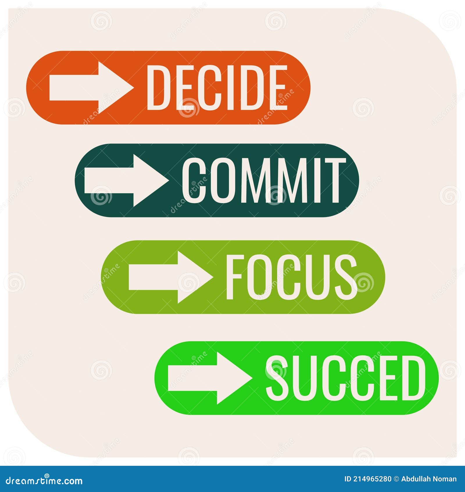 Decide, Commit, Focus, Success Logo Stock Vector - Illustration of mark ...