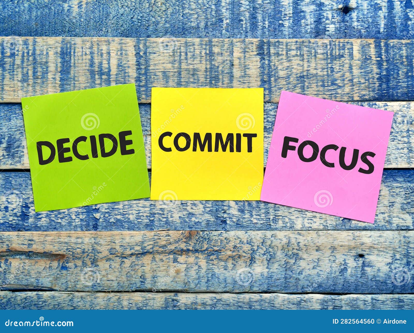 Decide Commit and Focus, Text Words Typography Written on Paper, Life ...