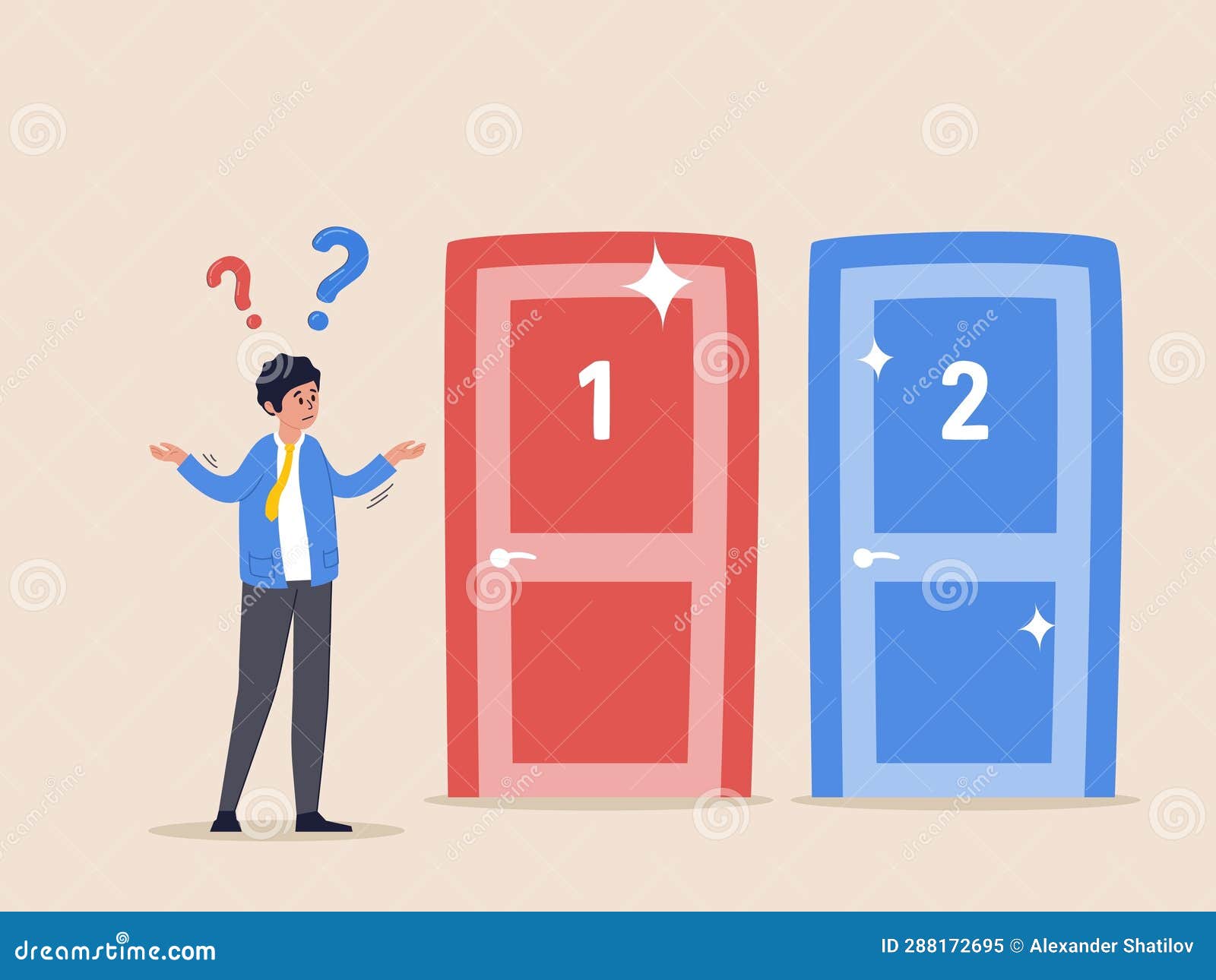 Decide Dilemma Concept. Alternatives or Opportunities. Making Decision ...