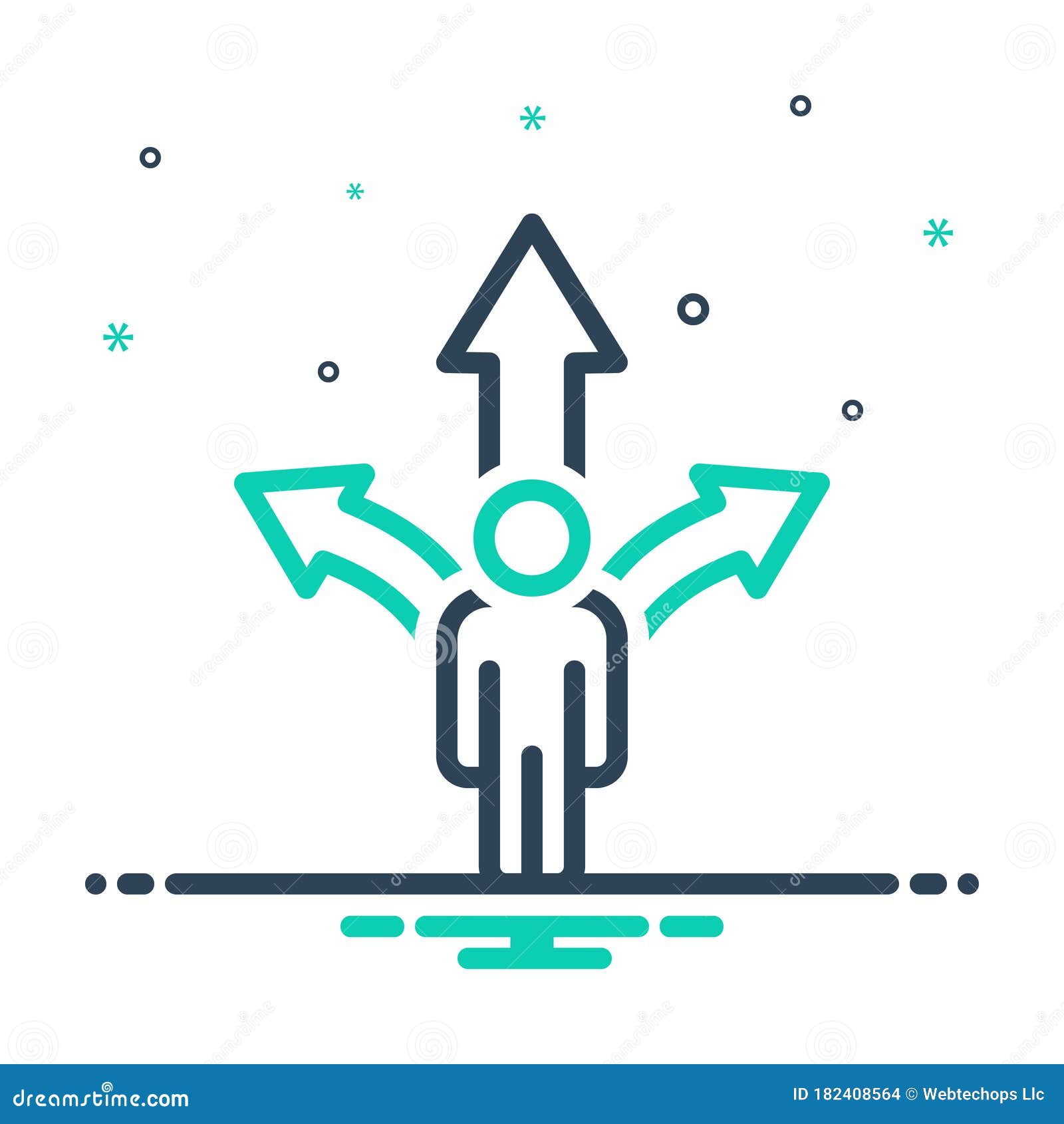 Mix Icon for Decide, Direction and Side Stock Vector - Illustration of ...