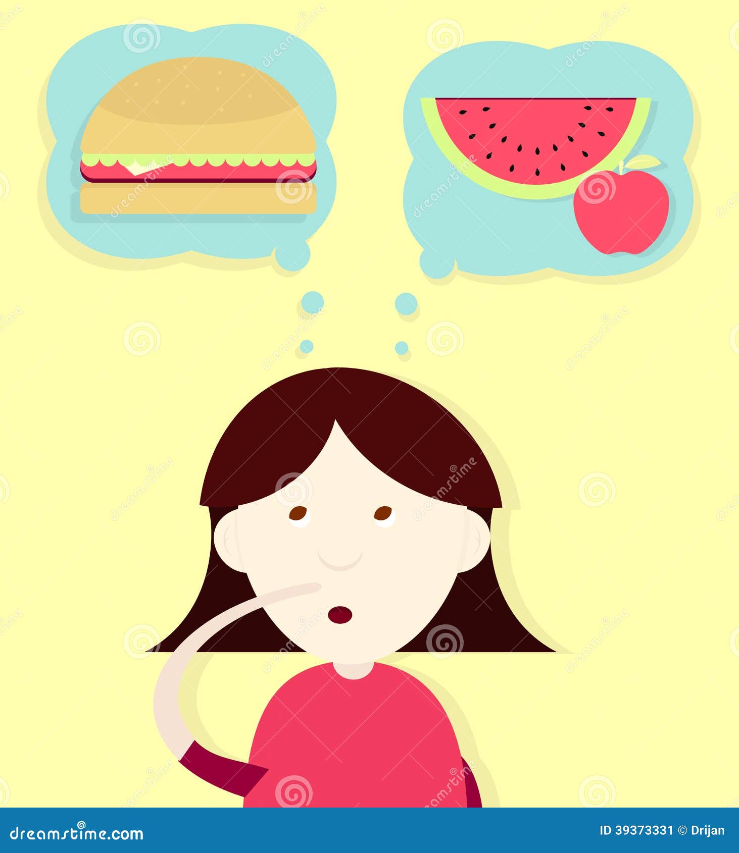 Deciding the diet stock vector. Illustration of looking - 39373331