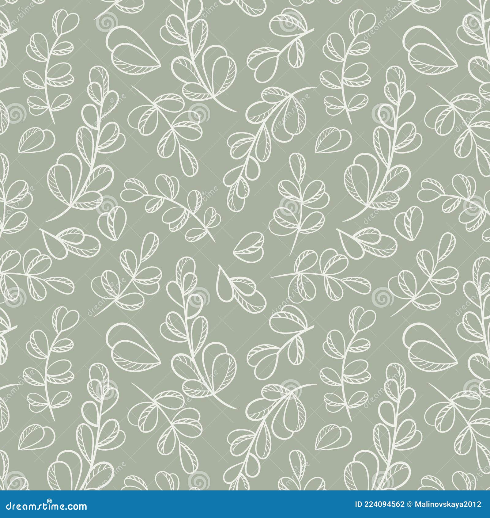 Deciduous Botanical Seamless Pattern, Vector Illustration. Stock Vector - Illustration of ...
