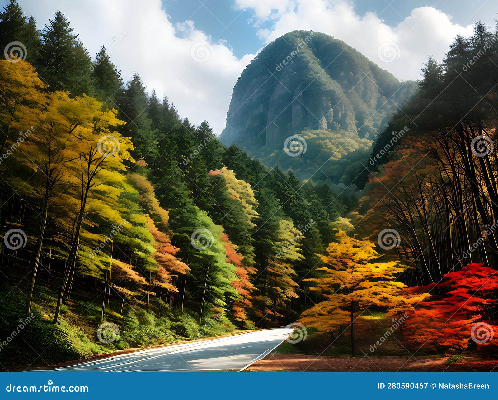 Contrasting 3D Forest in Pantone . Stock Illustration - Illustration of ...