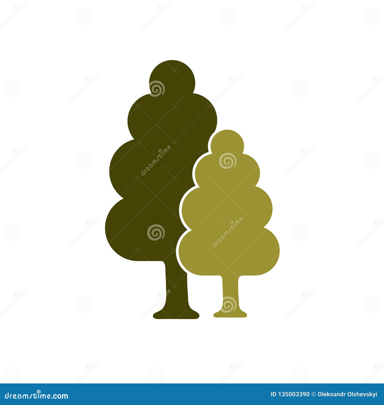 Deciduous forest icon stock vector. Illustration of abstract - 135003390
