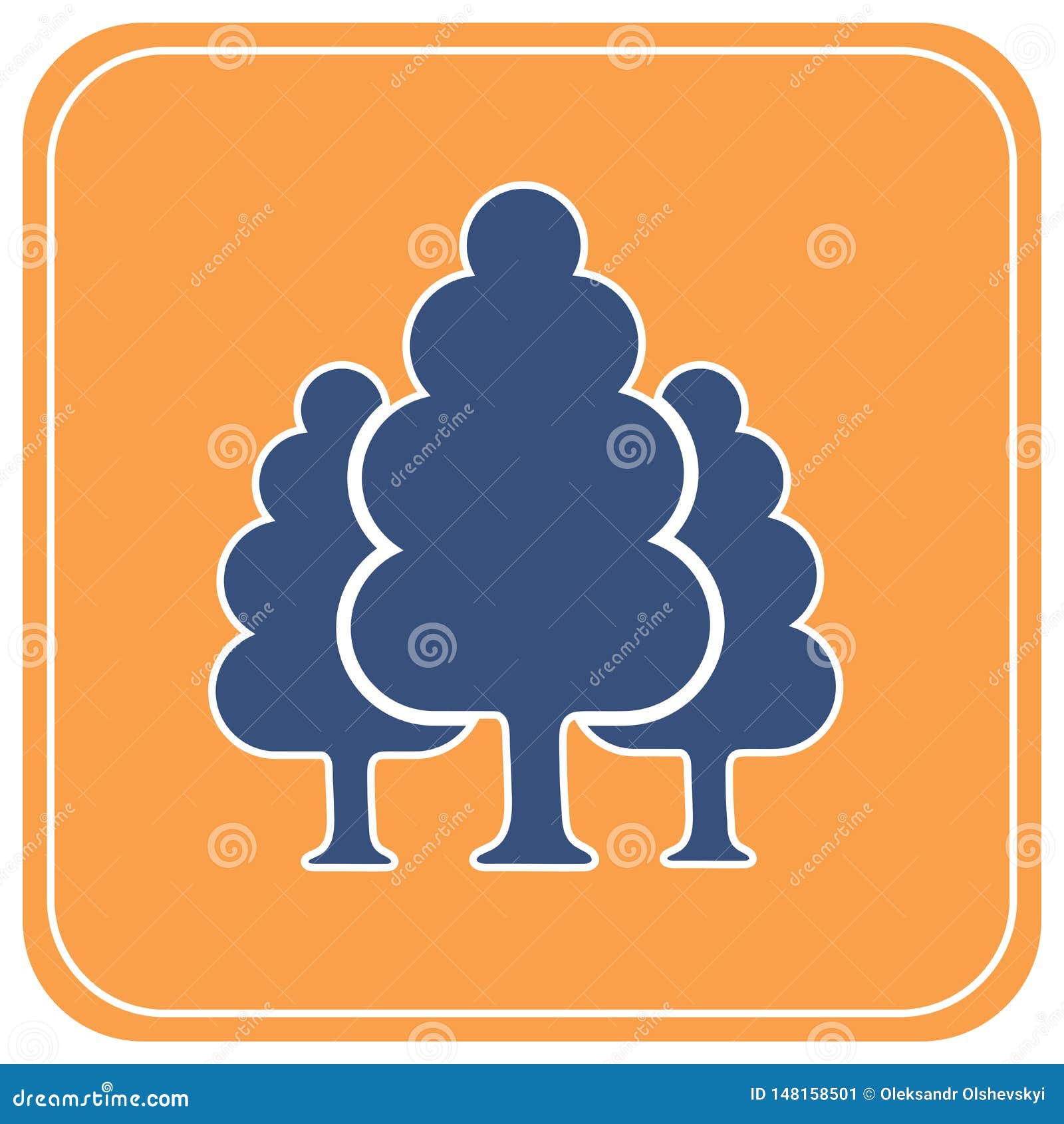 Deciduous forest icon stock vector. Illustration of label - 148158501