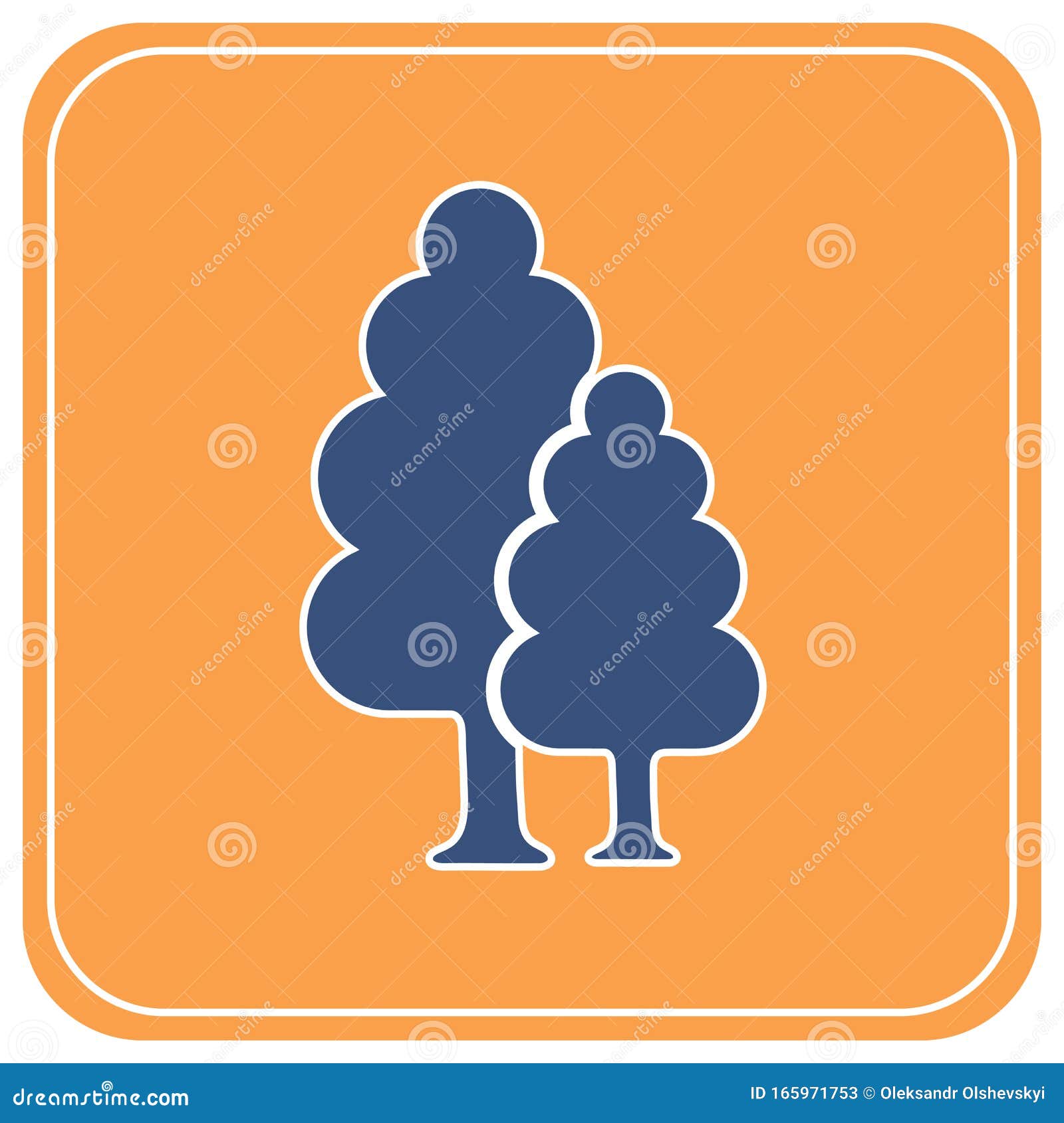 Deciduous forest icon stock vector. Illustration of growth - 165971753