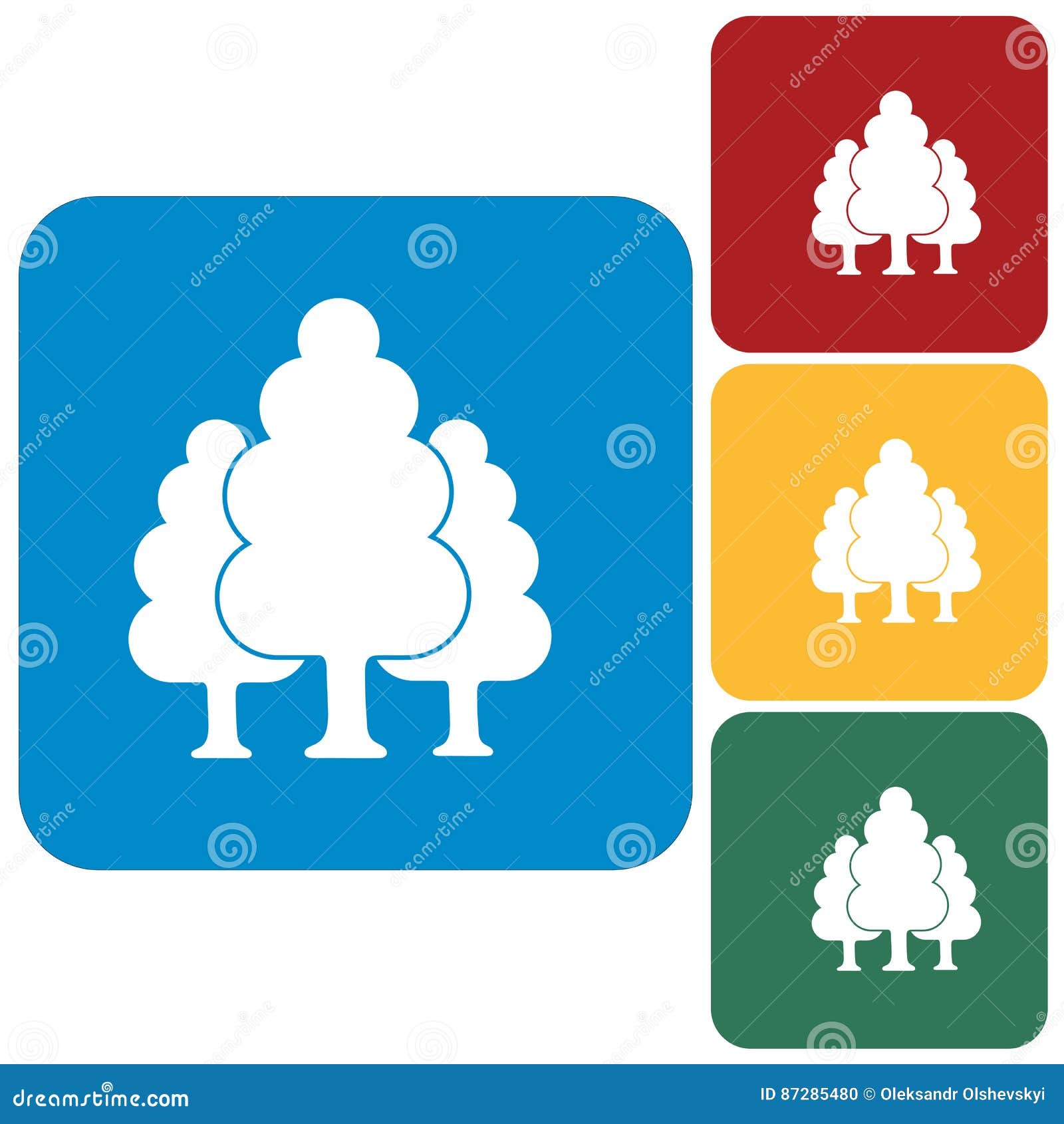 Deciduous forest icon stock vector. Illustration of gardening - 87285480
