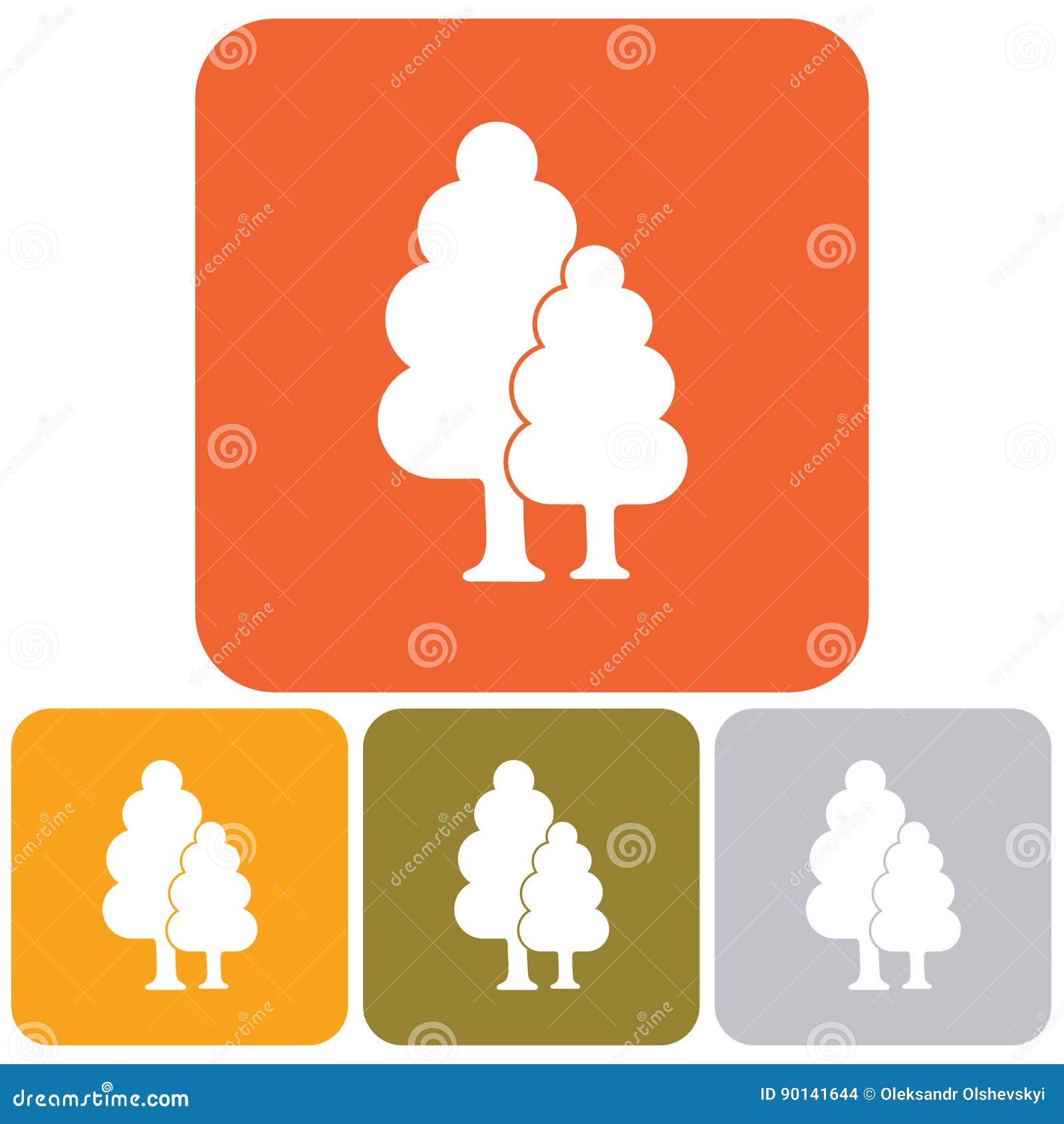 Deciduous forest icon stock vector. Illustration of logo - 90141644
