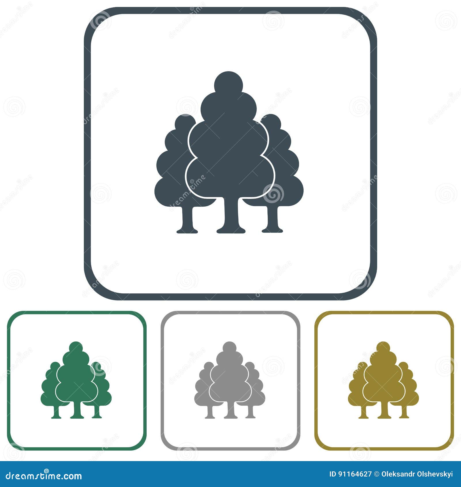 Deciduous forest icon stock vector. Illustration of concept - 91164627