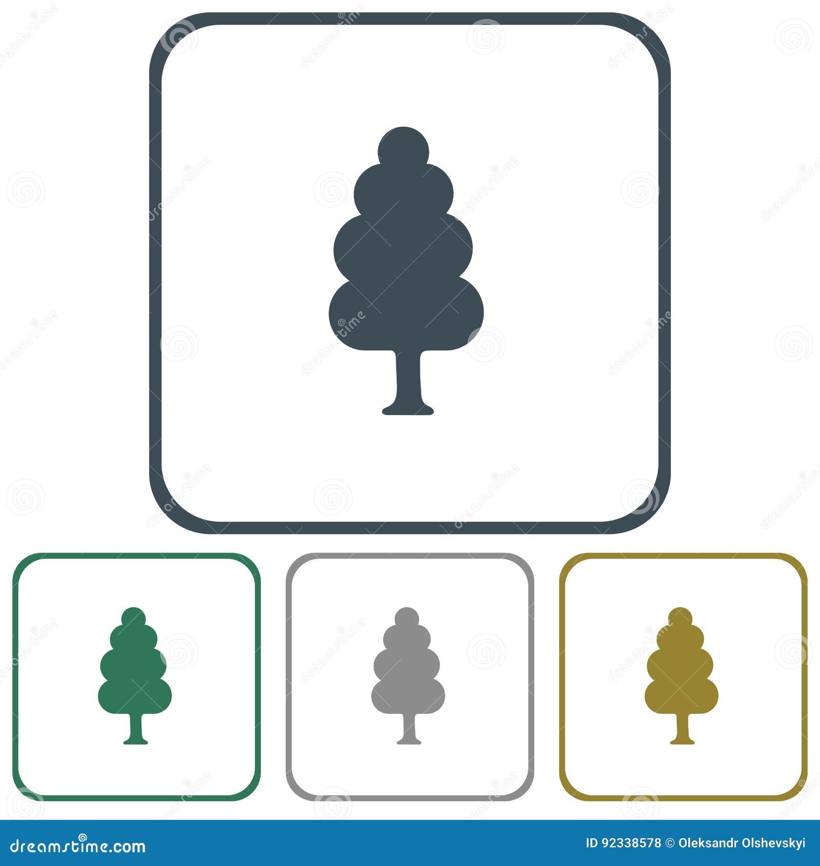 Deciduous forest icon stock vector. Illustration of growth - 92338578