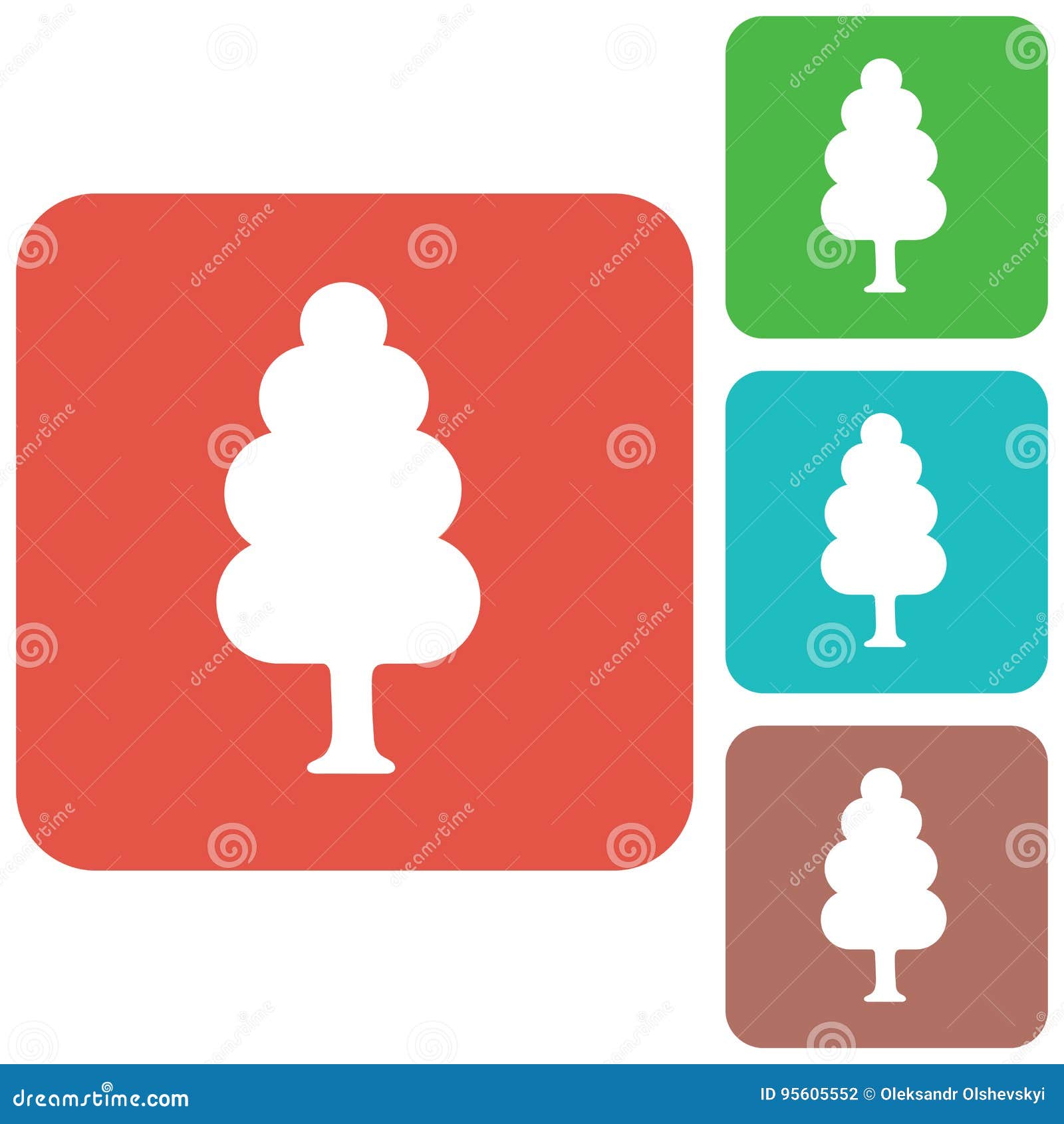 Deciduous forest icon stock vector. Illustration of leaf - 95605552