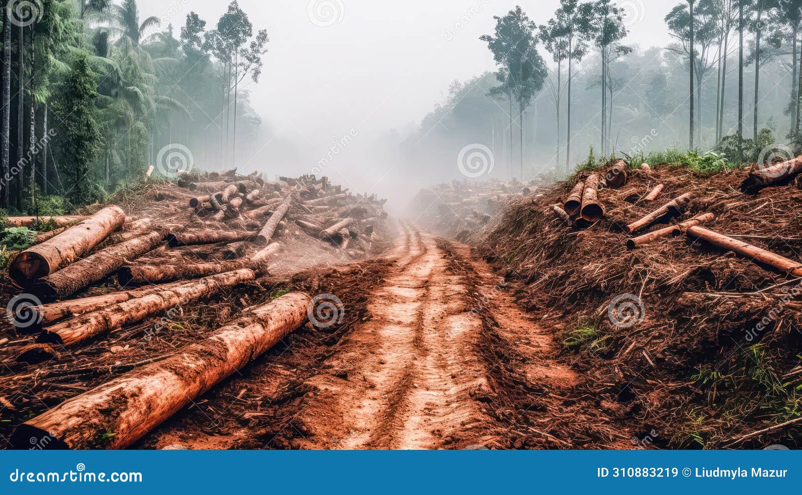 Deciduous Forests Devastated by Deforestation Stock Image - Image of ...